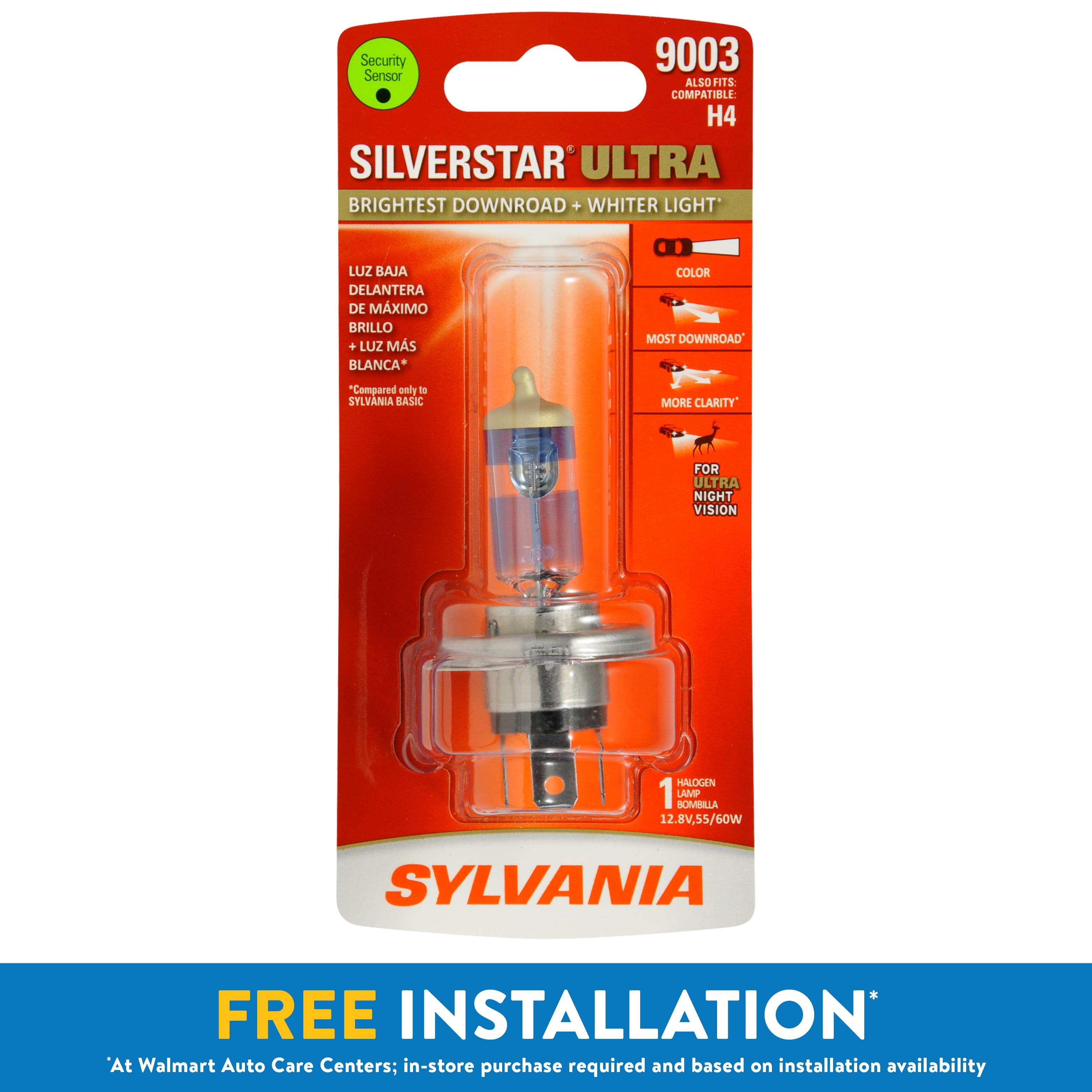 SYLVANIA 9003 SilverStar ULTRA Halogen Headlight Bulb, 1 Pack - Walmart.com
