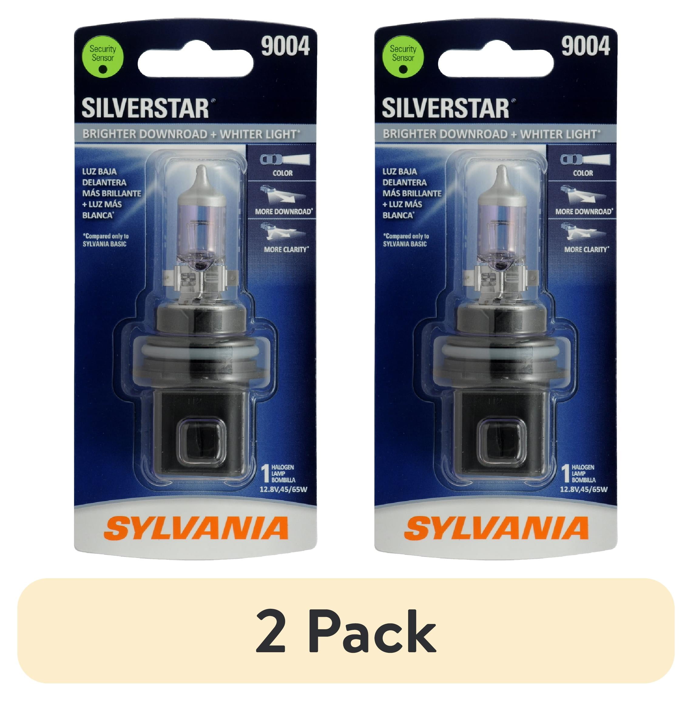 (2 pack) SYLVANIA 9004 SilverStar Halogen Headlight Bulb, 1 Pack ...
