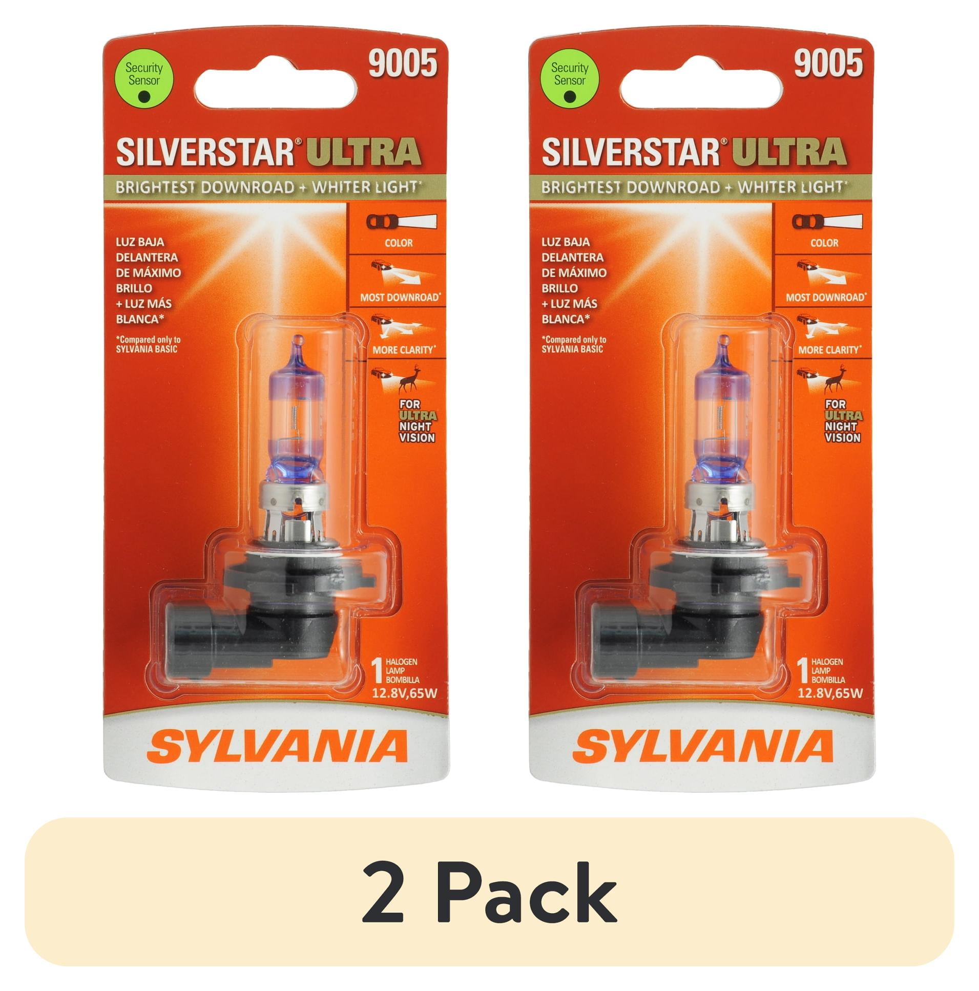 (2 pack) Sylvania 9005 SilverStar ULTRA Halogen Headlight Bulb, 1 Pack ...