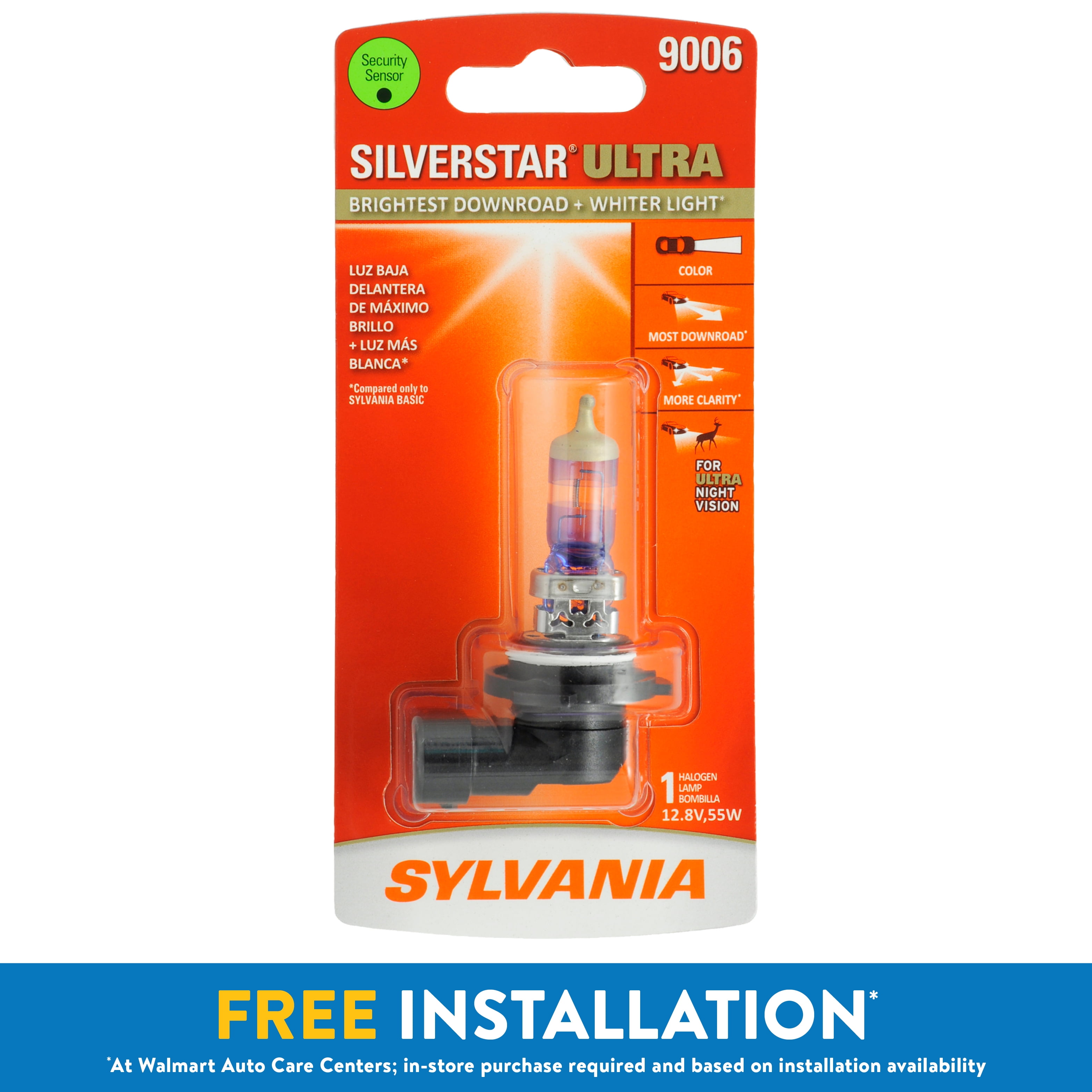 SYLVANIA 9006 SilverStar ULTRA Halogen Headlight Bulb, 1 Pack - Walmart.com