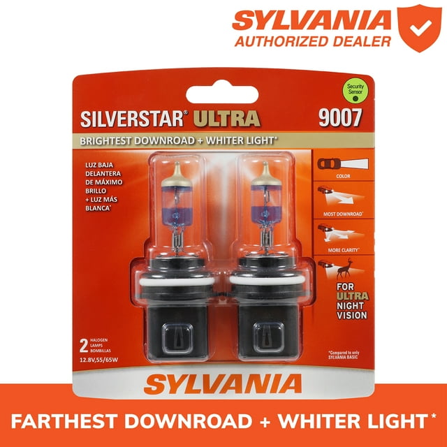 Sylvania 9007 SilverStar Ultra Halogen Headlight Bulb, Pack of 2 ...