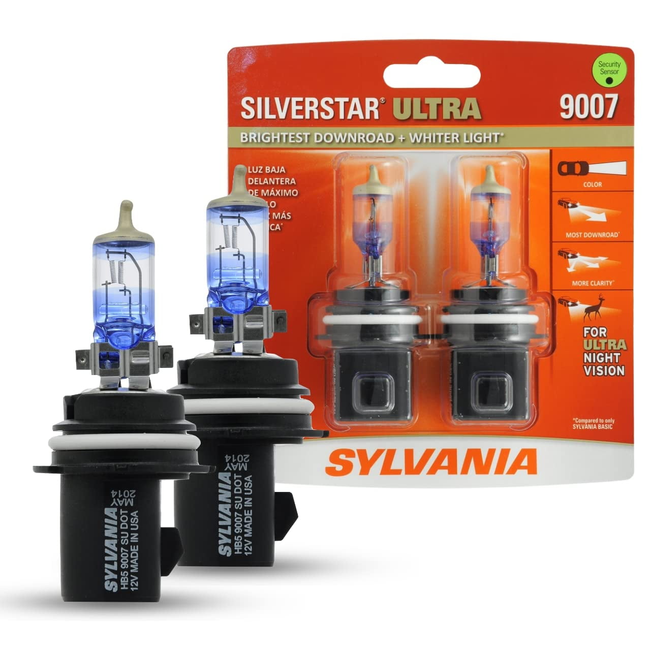 SYLVANIA - 9007 SilverStar Ultra - High Performance Halogen Headlight High Beam, Low Beam and ...