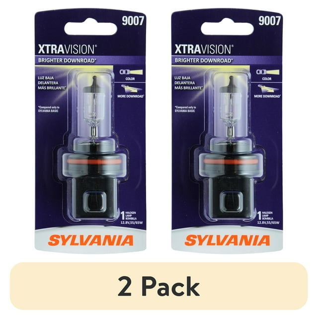 Sylvania 9007 XtraVision Halogen Headlight Bulb 2 Pack, Brighter ...