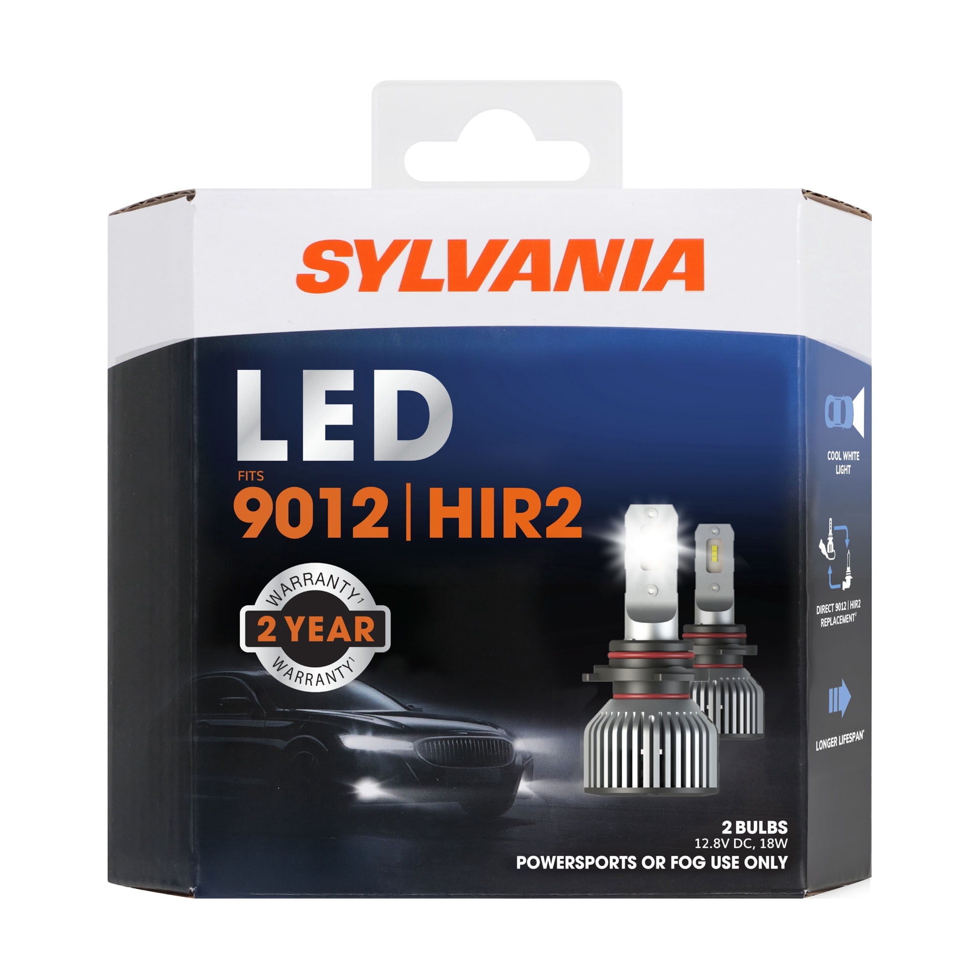 Sylvania, LED Fog Lights, 9012, Cool White 6000K, Long-Lasting Bulbs ...