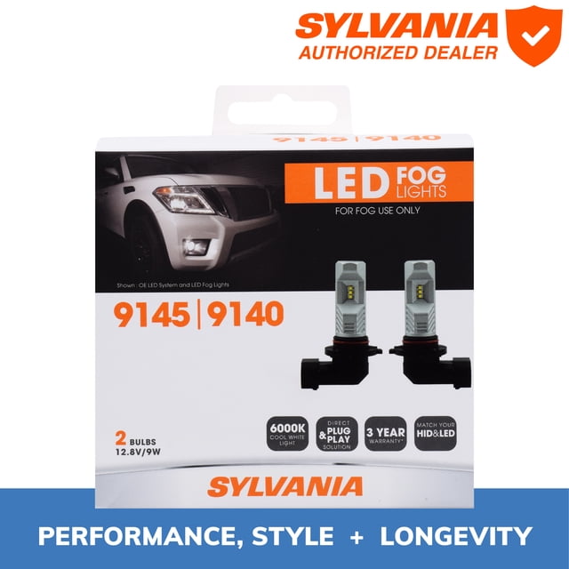 Sylvania 9145 ZEVO LED Fog Bulb, 2 Pack, Compatible with Multiple Cars ...