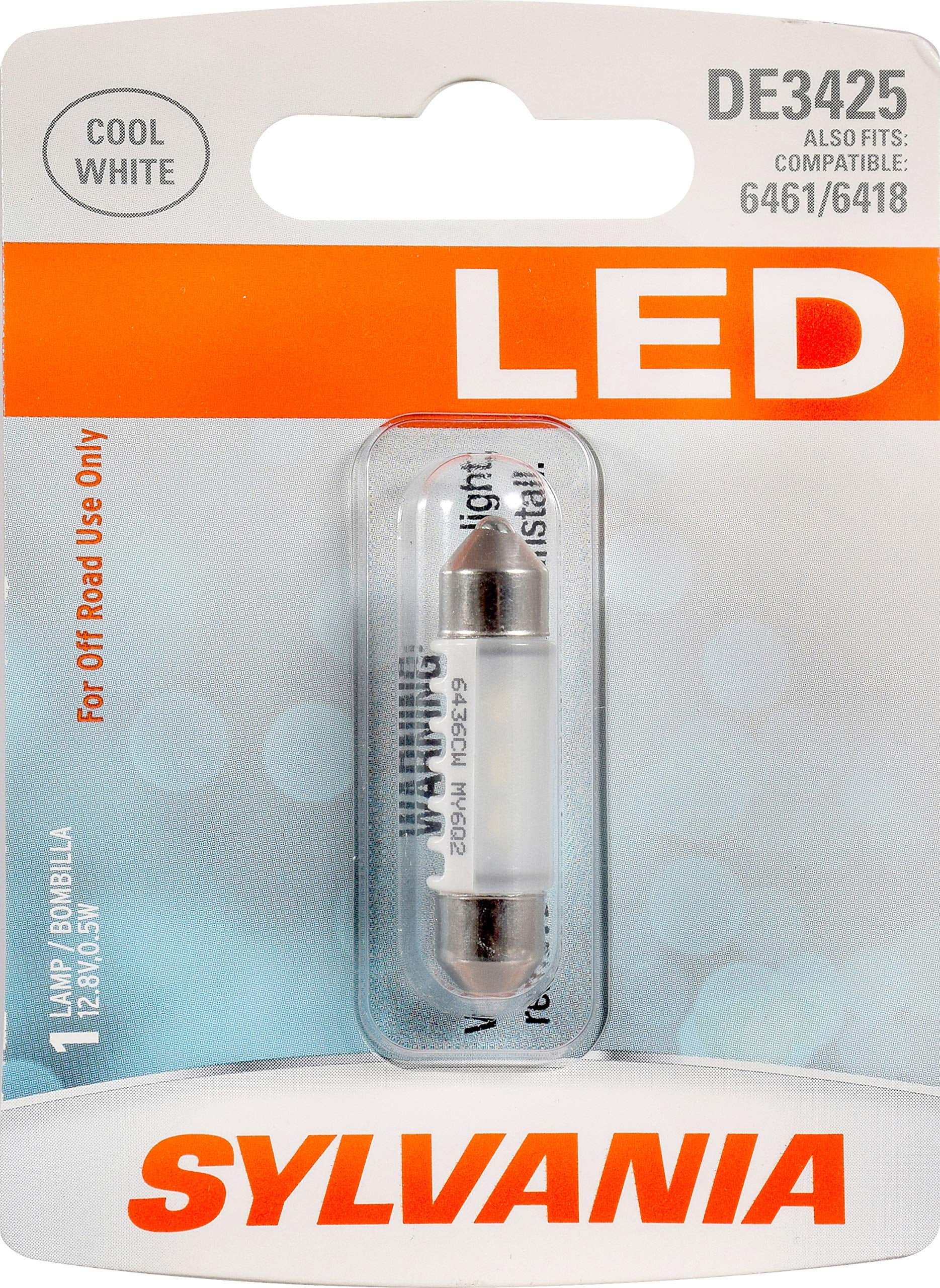 SYLVANIA - DE3425 36mm YPF5 Festoon LED White Mini Bulb - Bright LED ...