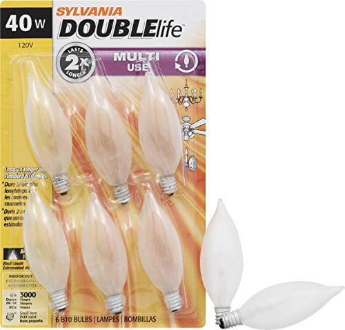 SYLVANIA Double Life Incandescent Light Bulb, B10, 40W, Dimmable ...