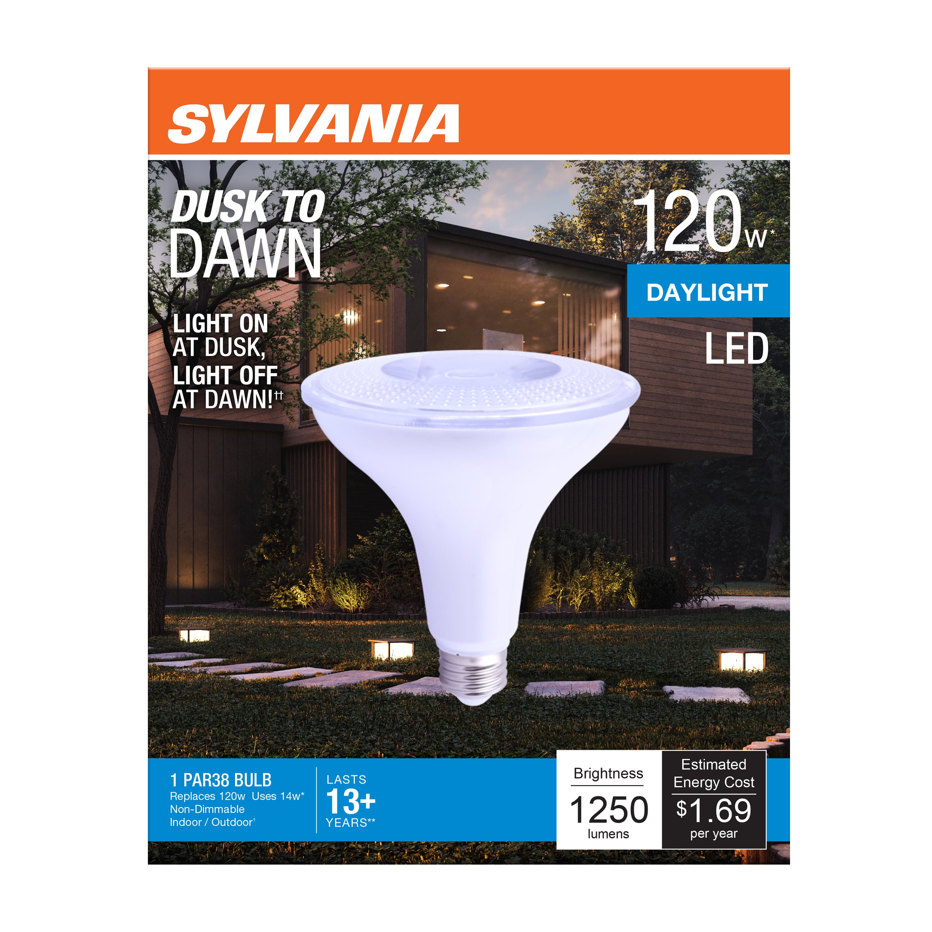 SYLVANIA LED 14W (120W Equivalent) Daylight Dusk to Dawn Light Bulb ...