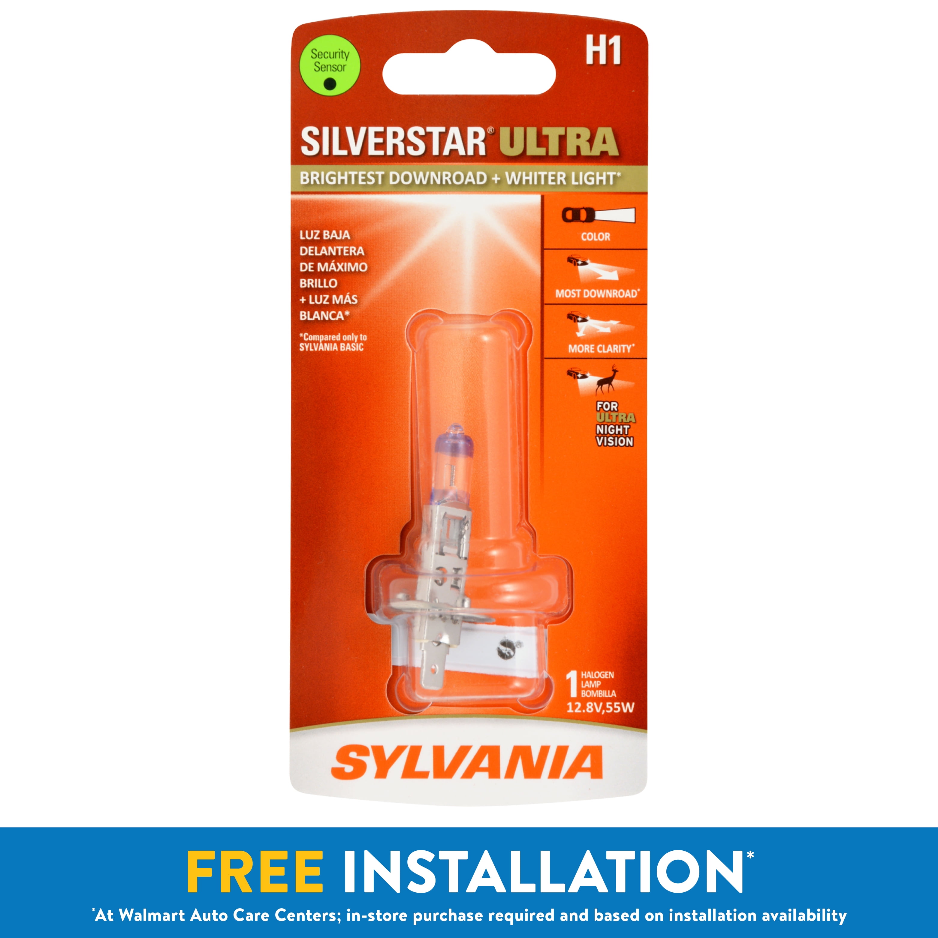 SYLVANIA H1 SilverStar ULTRA Halogen Headlight Bulb, 1 Pack - Walmart.com