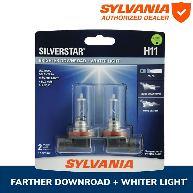 SYLVANIA H11 SilverStar Halogen Headlight Bulb, 2 Pack - Walmart.com