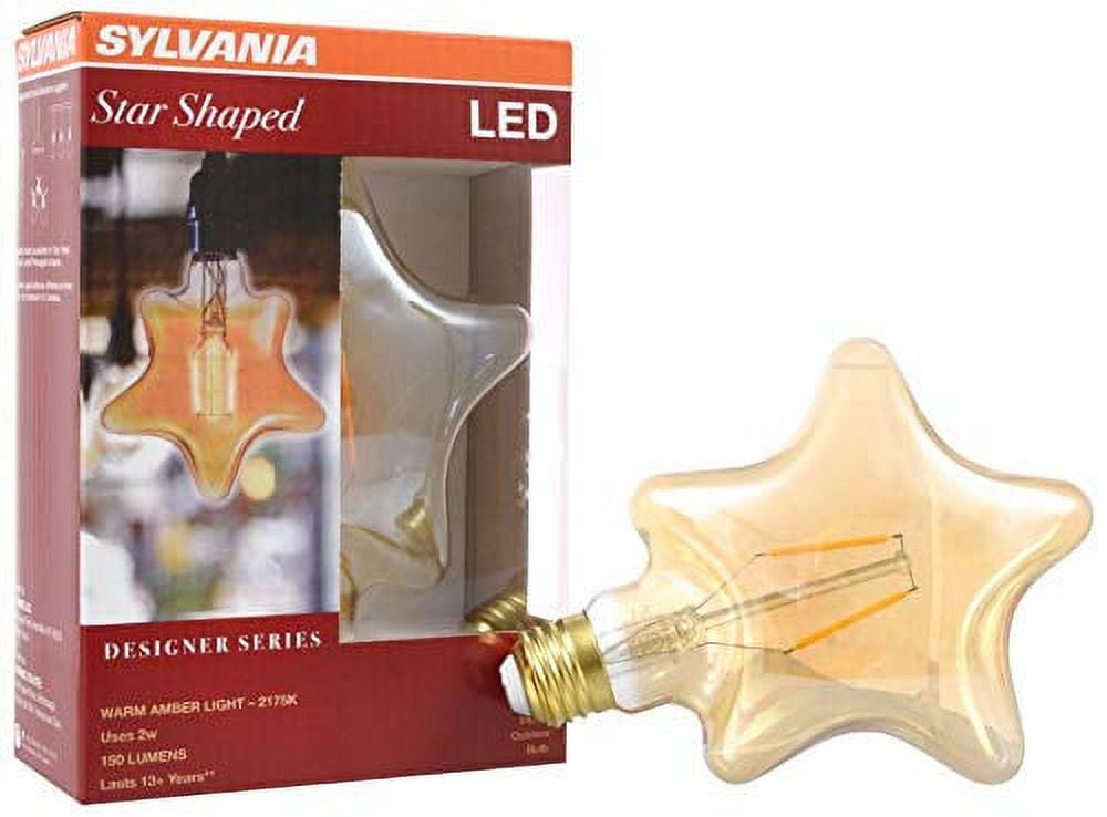 SYLVANIA LED Vintage Star Shaped Light Bulb, 2175K Amber Glow, 1 pack ...