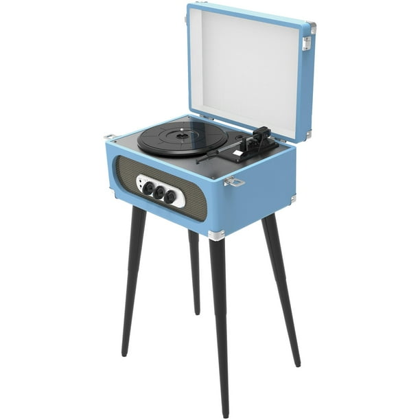 SYLVANIA SRC894-BLUE Bluetooth Retro Turntable with Stand & FM Radio ...