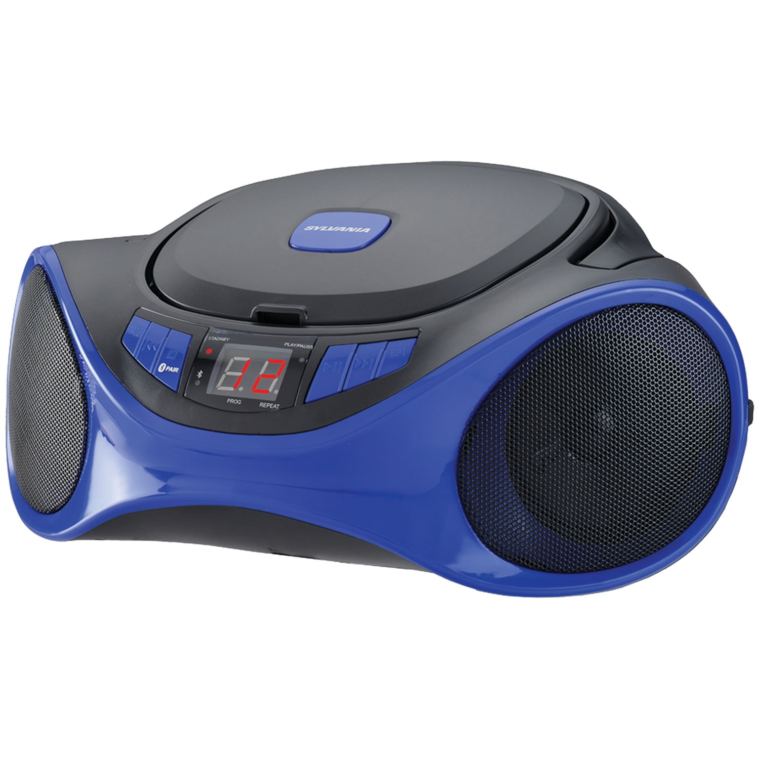 SYLVANIA SRCD1063BT-BLUE Bluetooth Portable CD Radio Boom Box Blue ...
