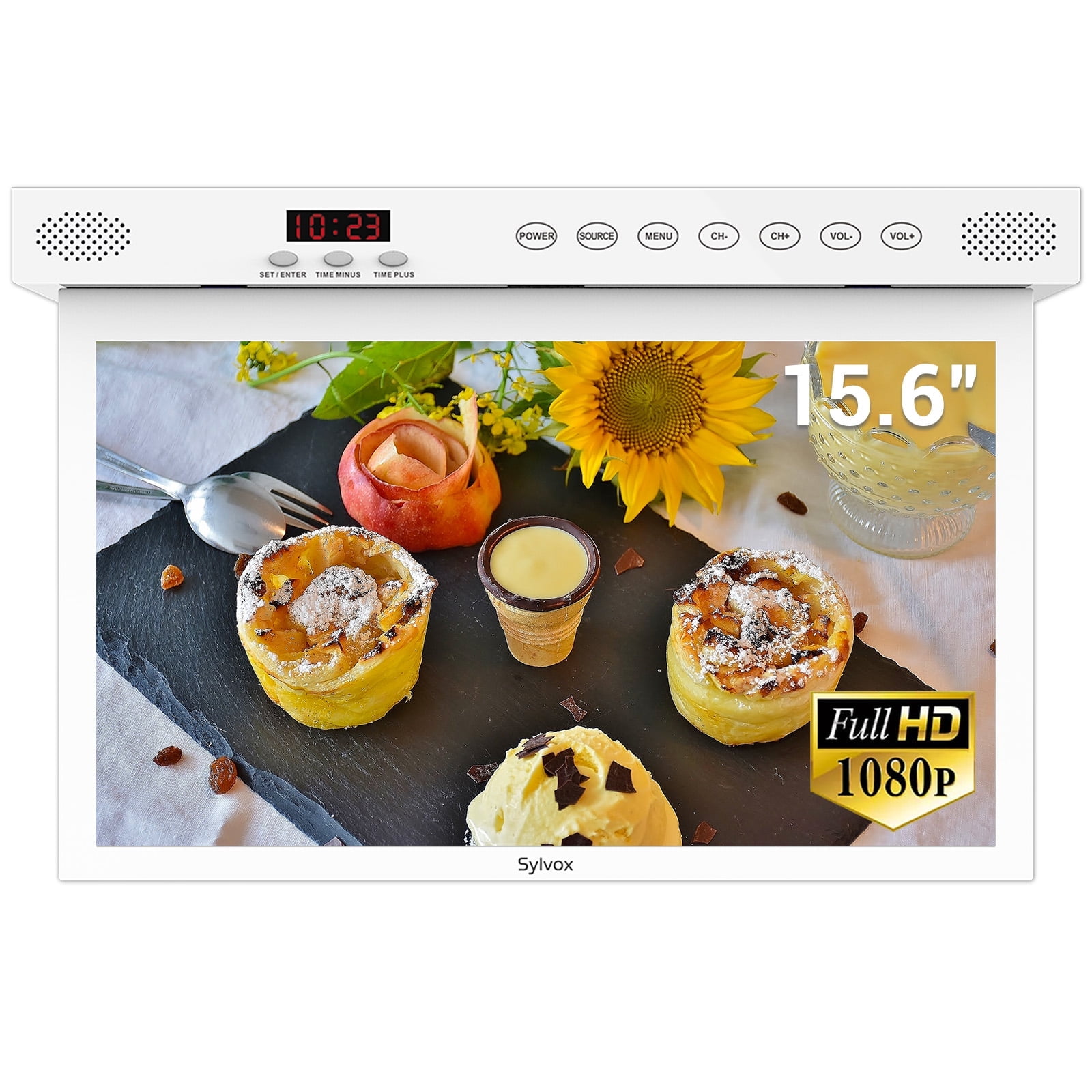 SYLVOX 15.6" Kitchen TV, 1080P FHD Under Cabinet TV, Smart Android TV ...