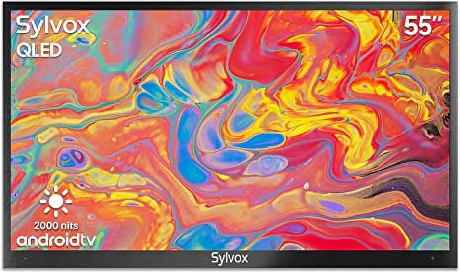 SYLVOX 55 inch Full Sun Outdoor TV, 2000 Nits 4K Smart QLED Television ...