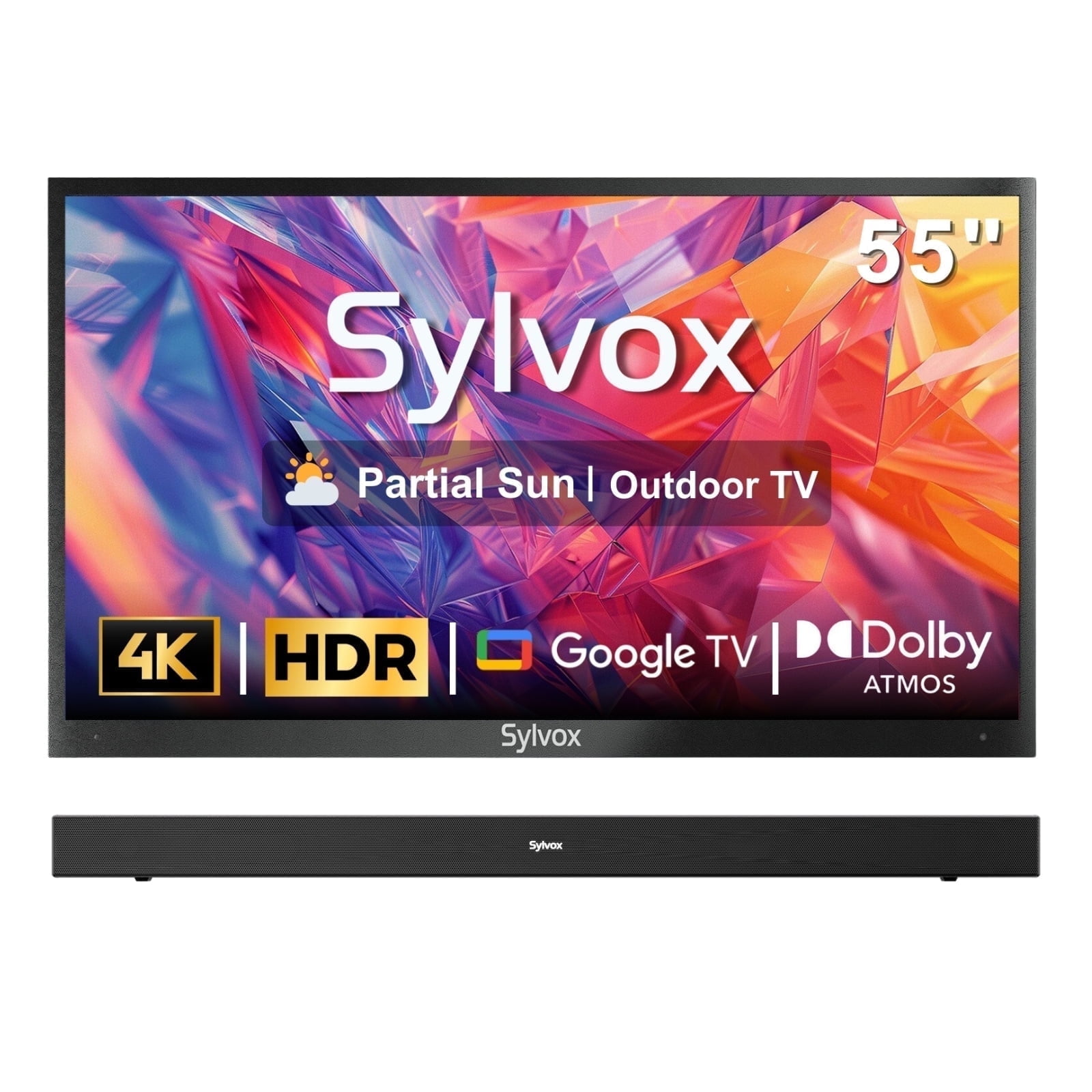 "Sylvox 55"" 4K UHD Outdoor Waterproof Smart TV with Wall Mount, Anti ...