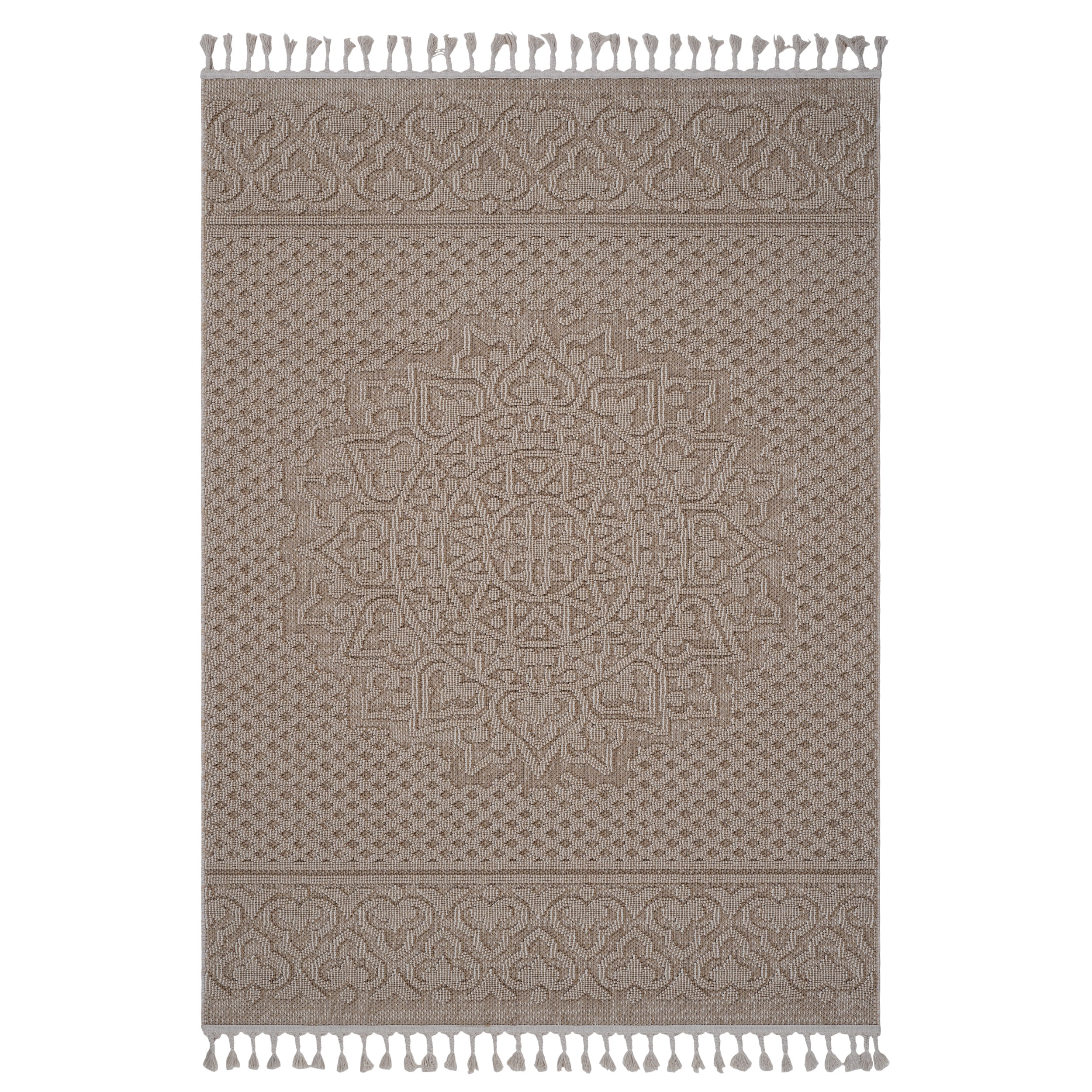 SYLVTTY 8X10 Beige /Medallion Indoor/Outdoor Area Rug - Walmart.com