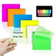 SYMDROMIA 400 Sheets Transparent Sticky Notes, 3"x3" Clear Translucent ...