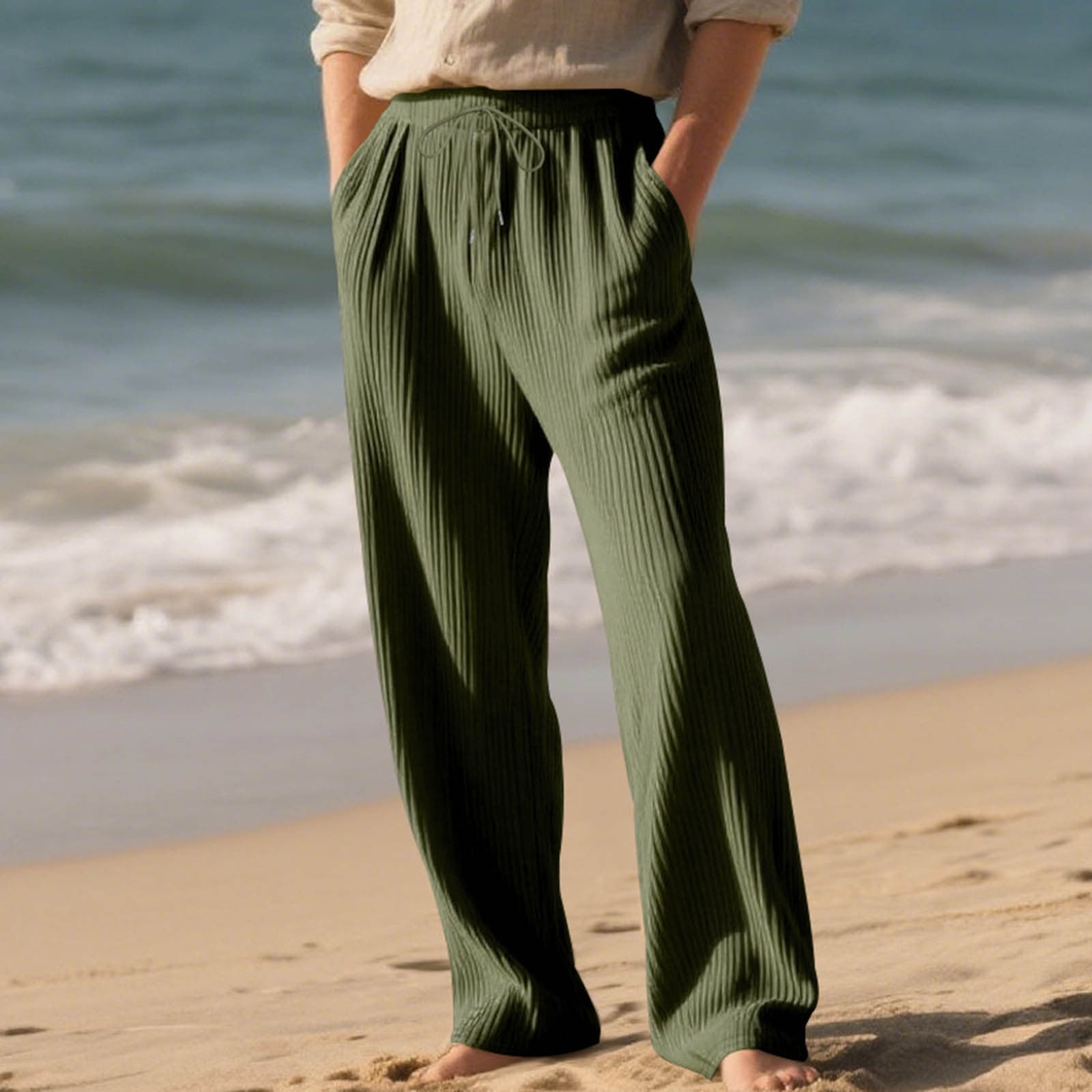 SYMOID Men's Soft Stretchy Casual Pants - Nylon Spandex Blend, Elastic ...