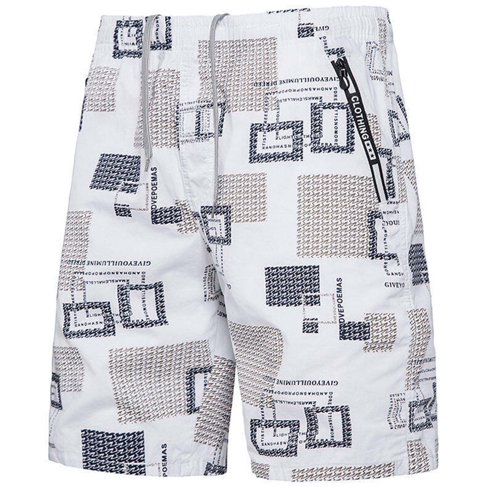 SYMOID Mens Summer Casual Cargo Shorts with Inside Drawline, Elastic Waist and Multi Pockets ...