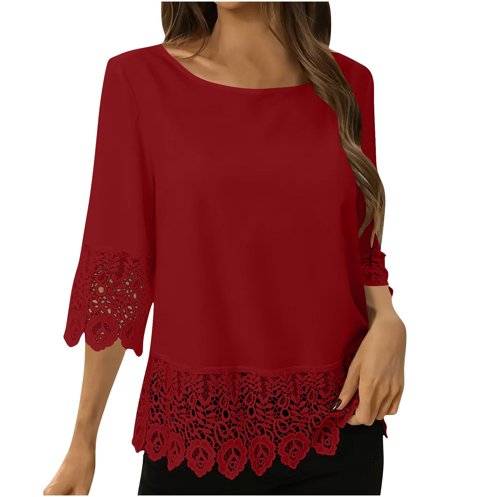 SYMOID Summer Tunics Top for Women 2025 Women's Scoop Neck Shirts Tops ...
