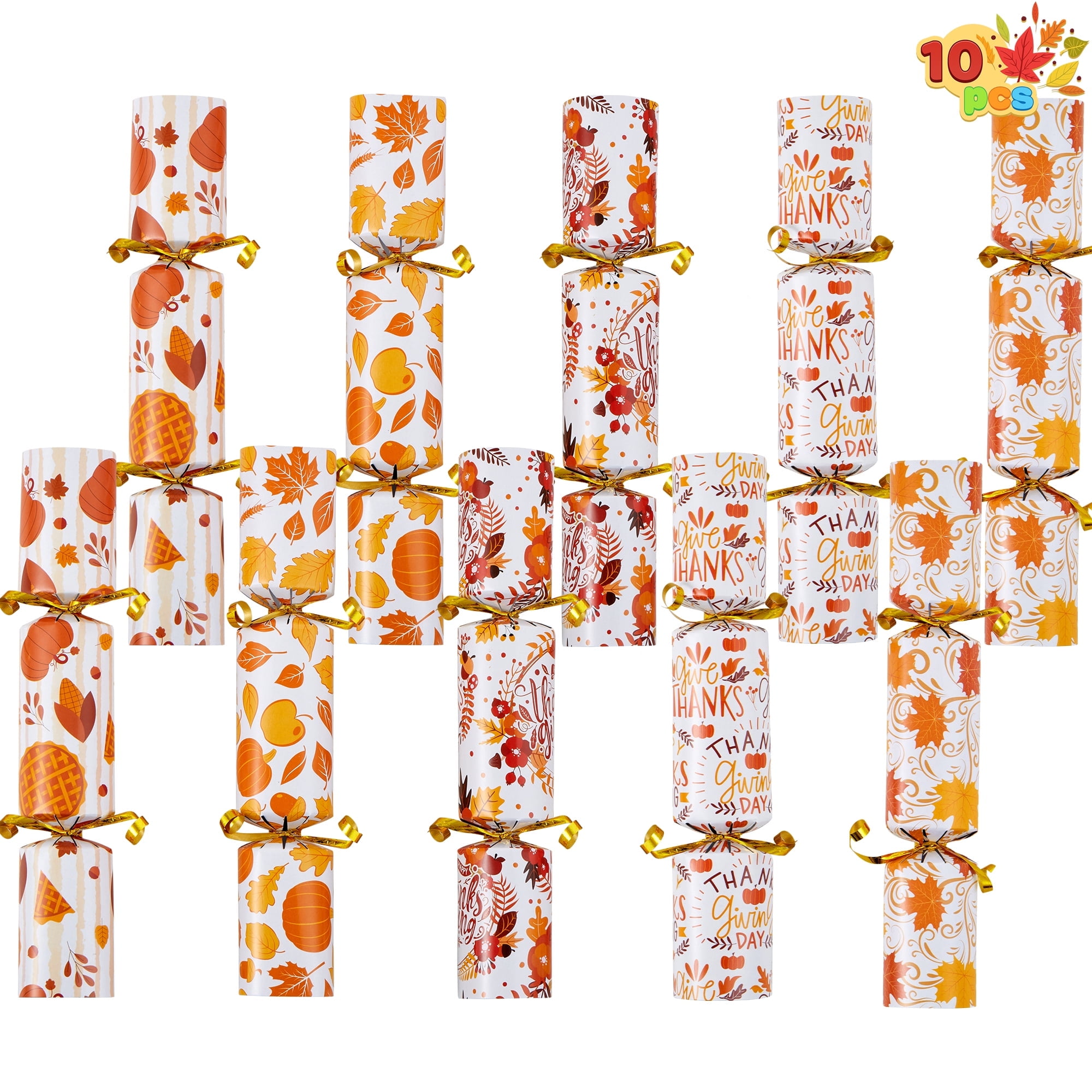 Joyfy 10 Pcs Thanksgiving Crackers Party Table Favor, No Snap Fall ...
