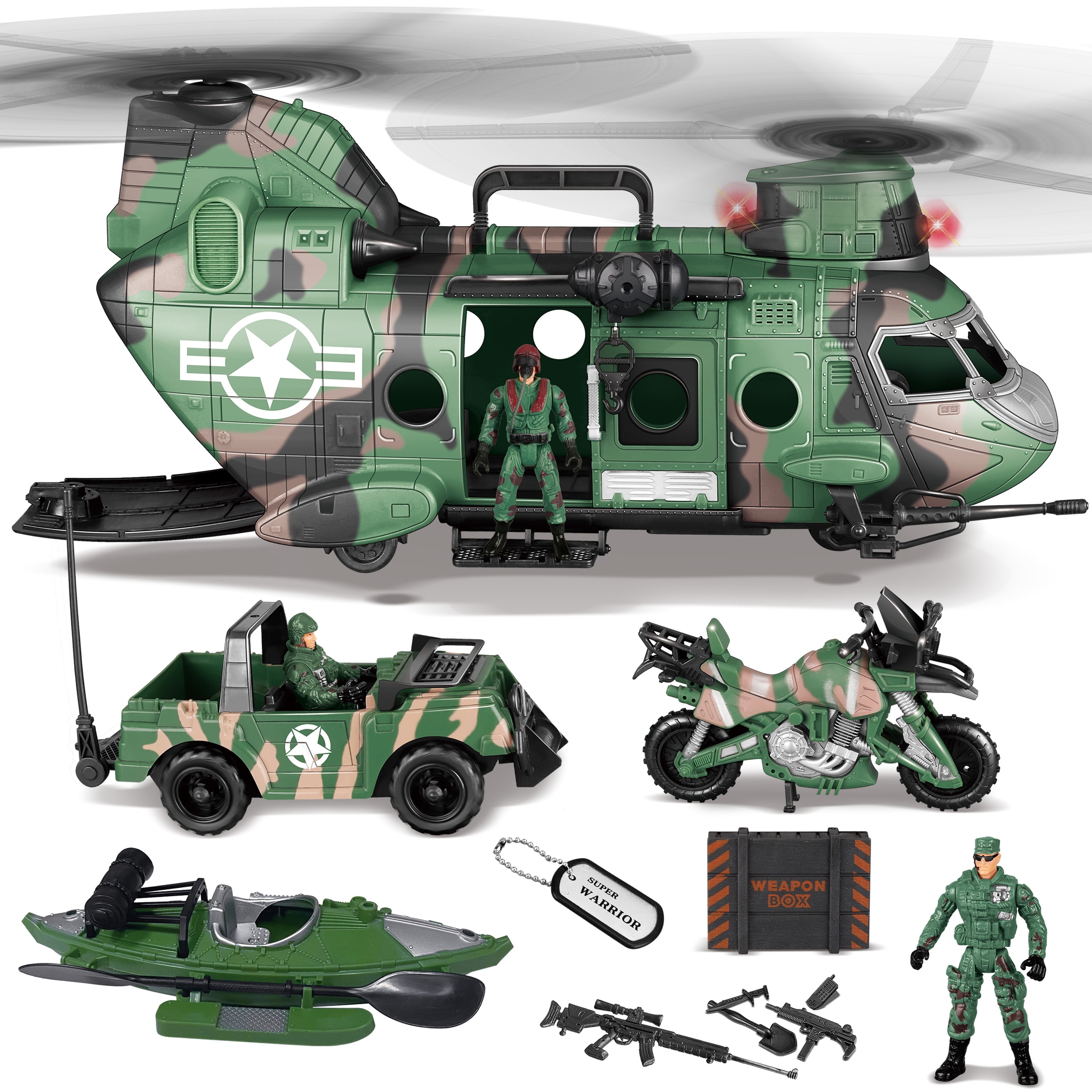 Free Shipping! SYNCFUN 10-in-1 Army Toys Helicopter for Boys, Boys ...