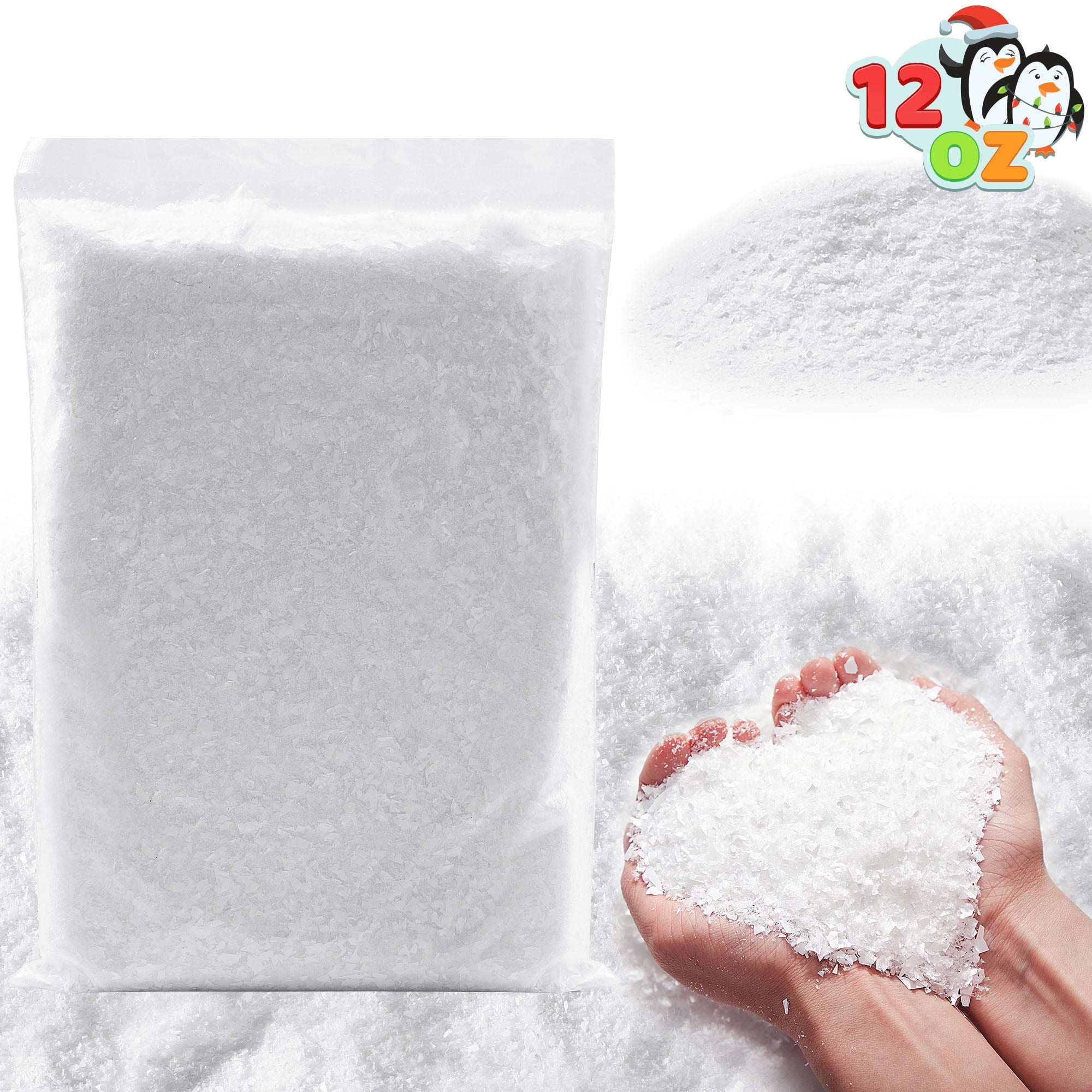 Joyfy 12 Oz Artificial Snow, 320g Plastic Fake Snow for Winter Decoration and Handcraft (White ...