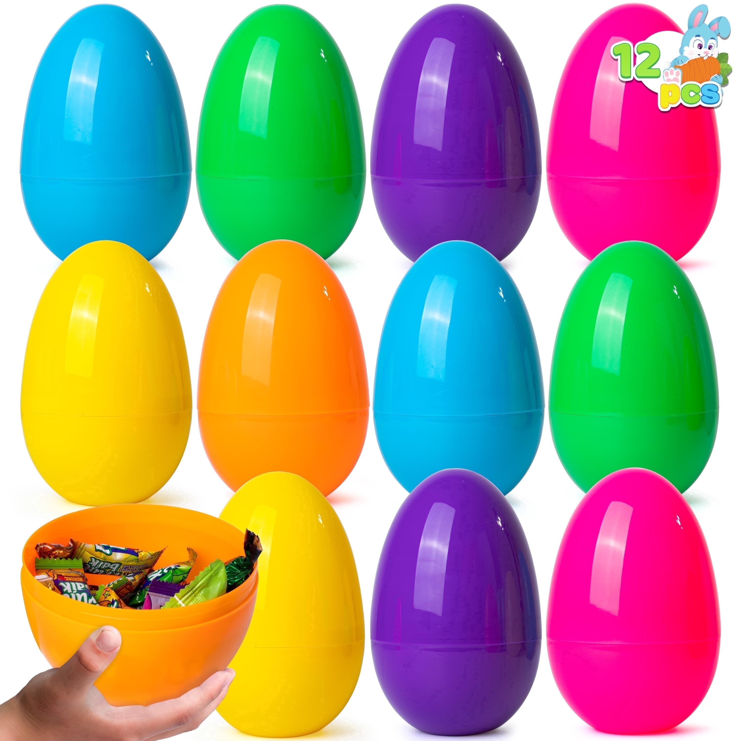 "Syncfun 12 PCS Jumbo 7"" Plastic Easter Eggs, Classroom Party Favor ...