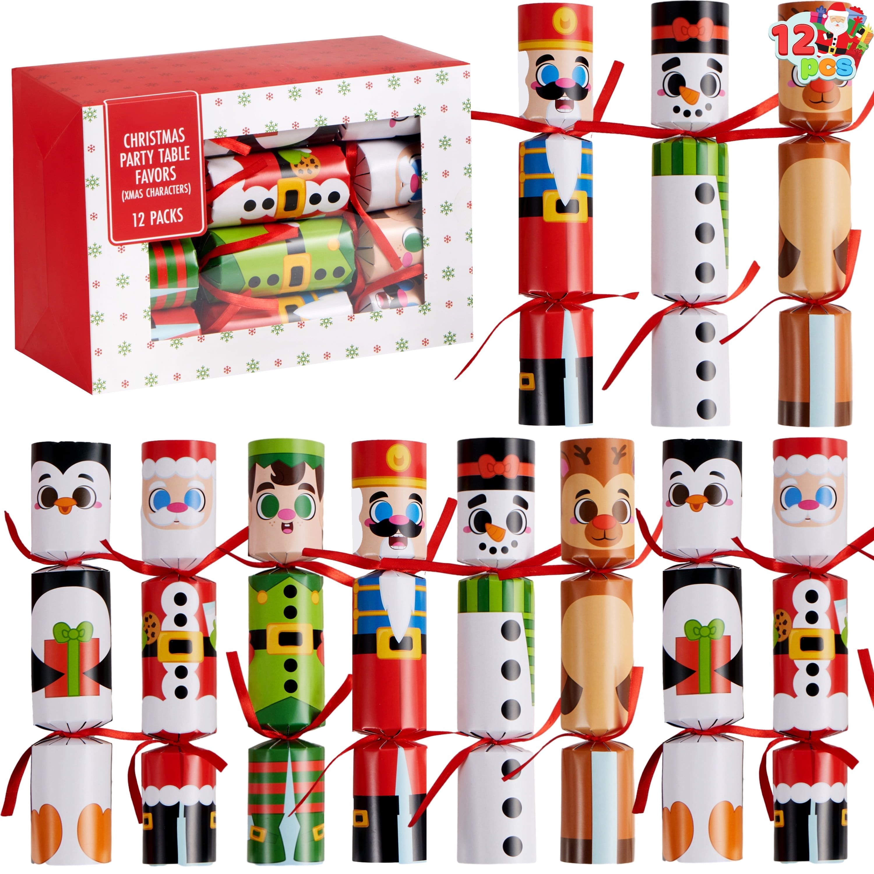 Joyfy 12 Pcs Christmas Crackers Party Favors Xmas Holiday Table ...