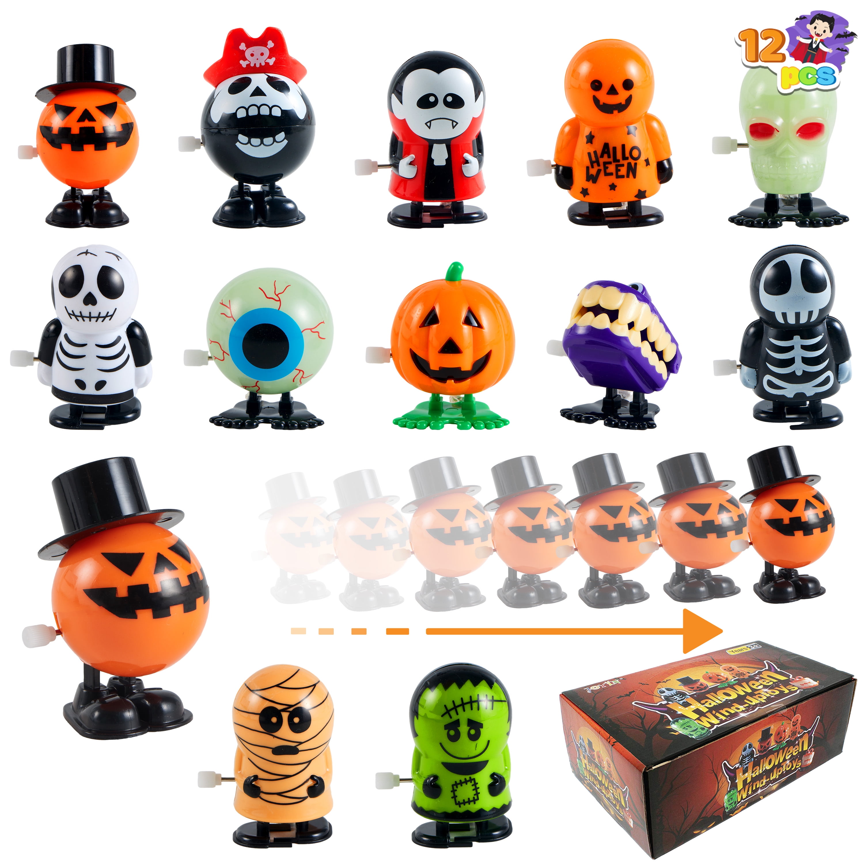 SYNCFUN 12 Pcs Halloween Wind Up Toys for Kids,Halloween Toys Bulk ...