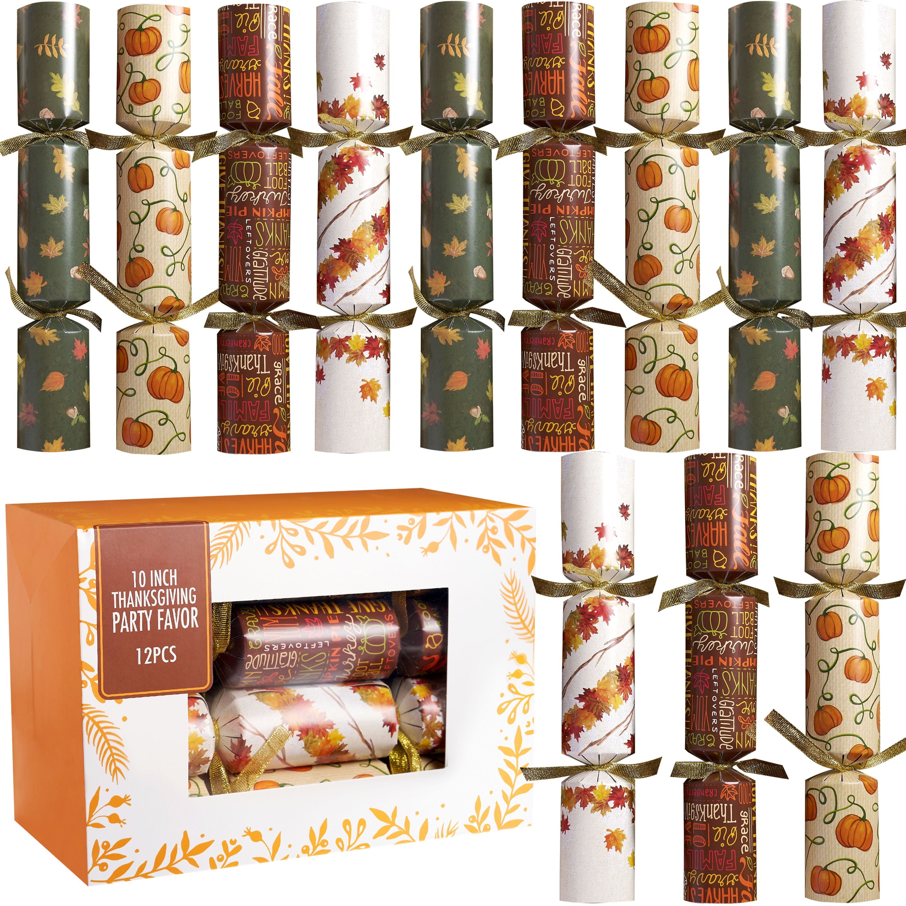 Joyfy 12 Pcs Thanksgiving Crackers Party Table Favor, No Snap Fall ...