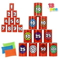 SYNCFUN 13 Pcs Carnival Party Bean Bag Toss Game, Sturdy Knockdown Can ...