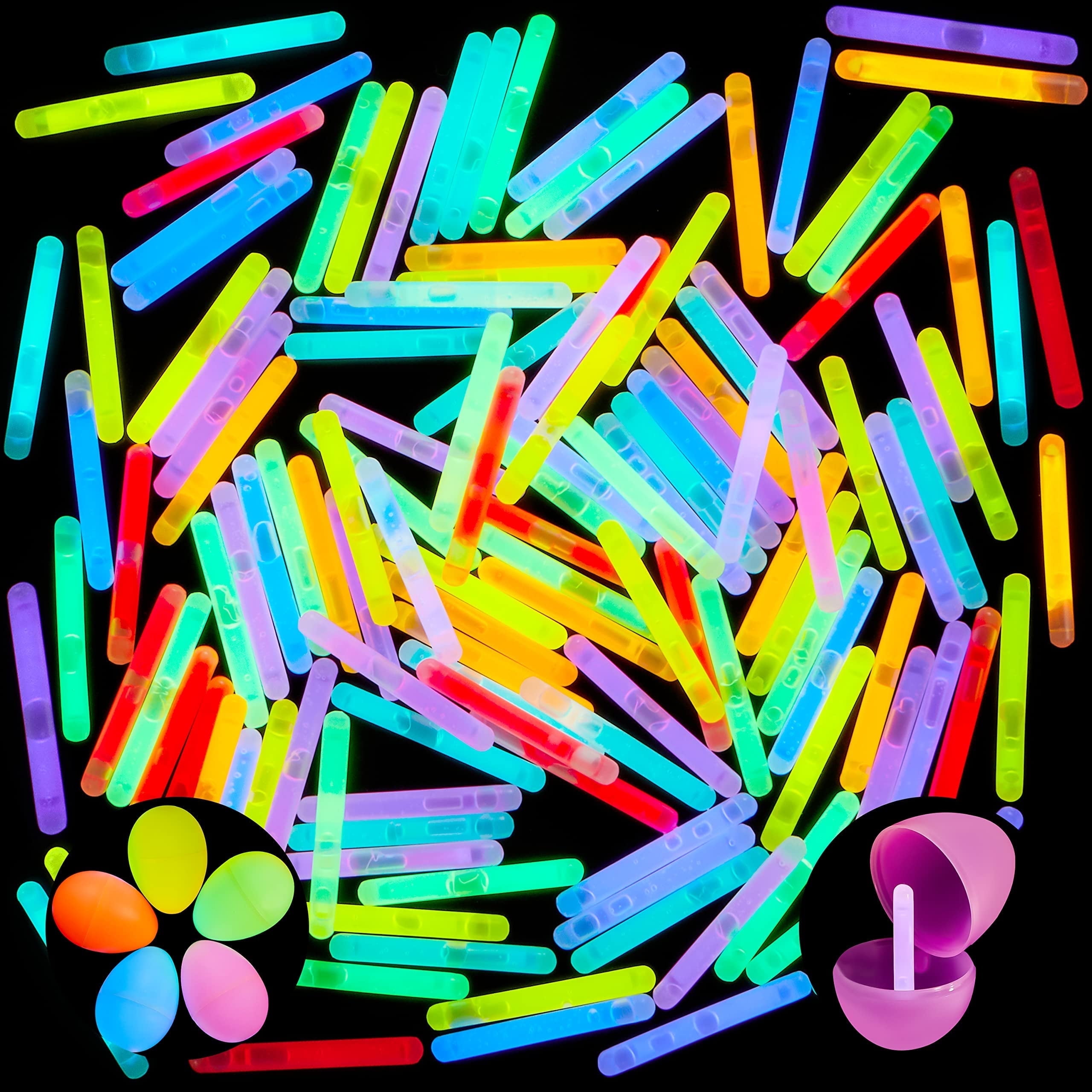 SYNCFUN Kids Pack of 200 Mini Glow Sticks in 8 Colors for Parties ...