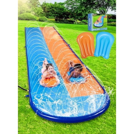 WOW Sports Water Slip Cascade Pool Slide, Outdoor Inflatable Slide with ...