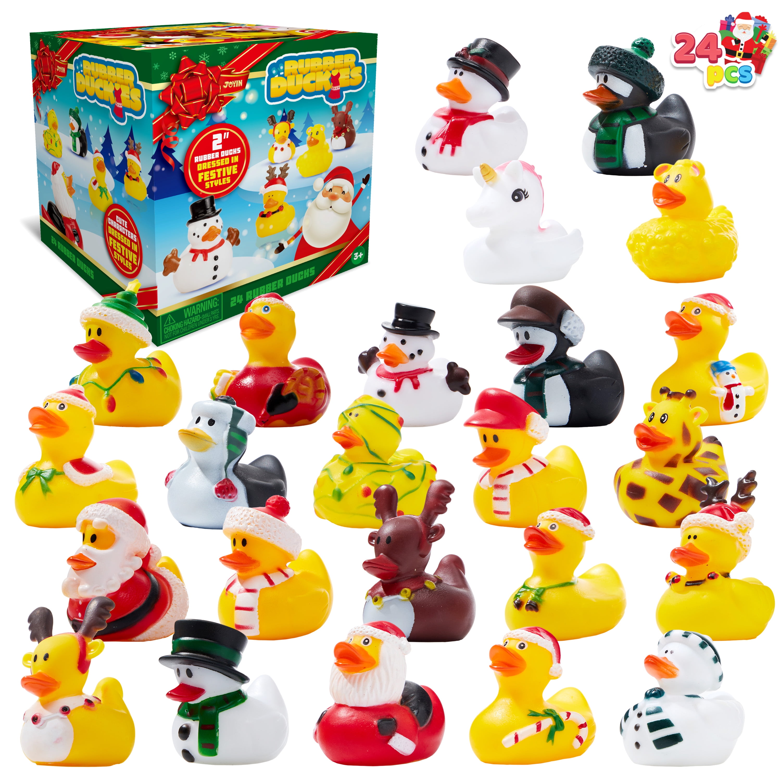 SYNCFUN 24 Pcs Cute Christmas Rubber Ducks for Boys, Girls, Kids and ...