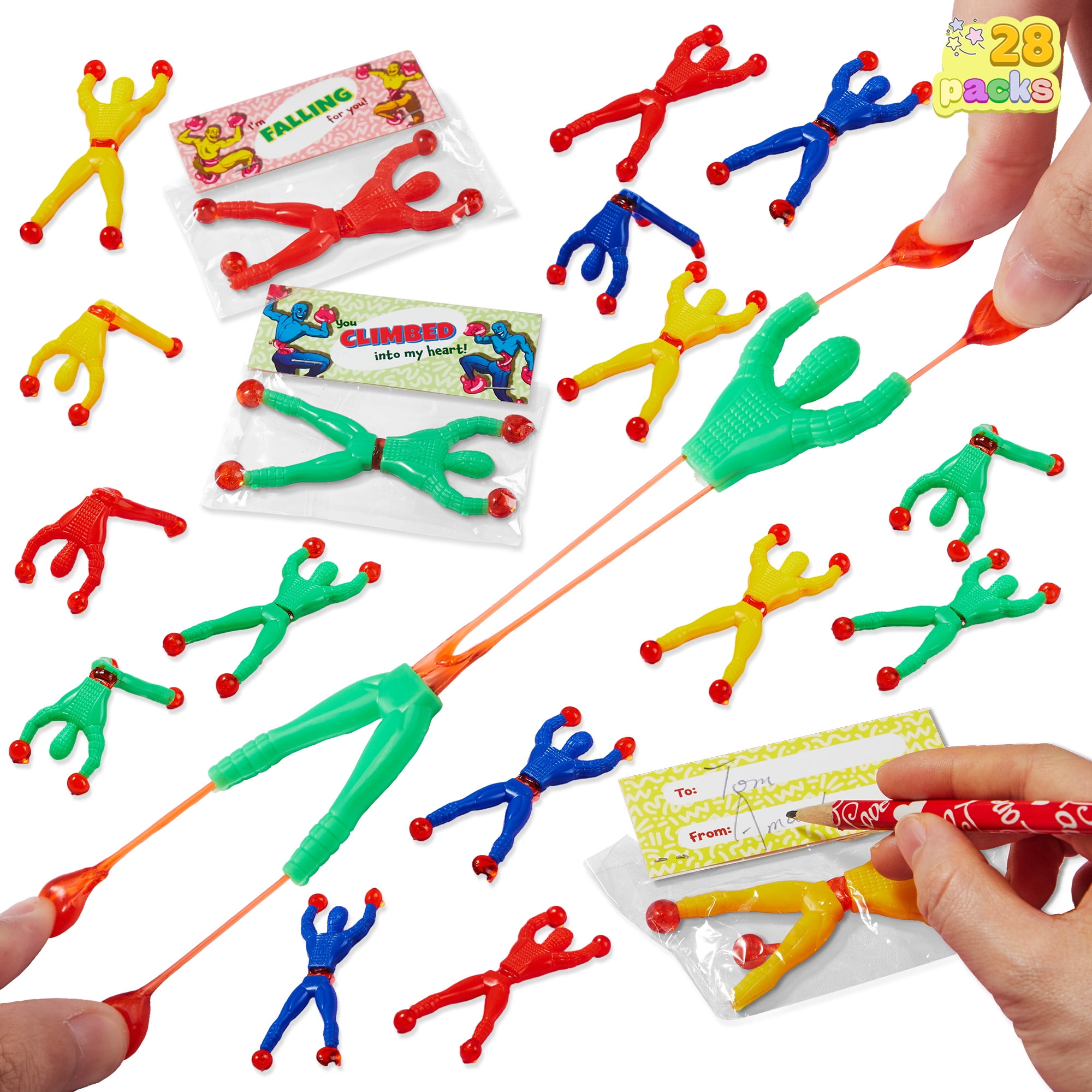 SYNCFUN 28 PCS Valentine's Day Cards with Wall Climbing Men, Stress ...