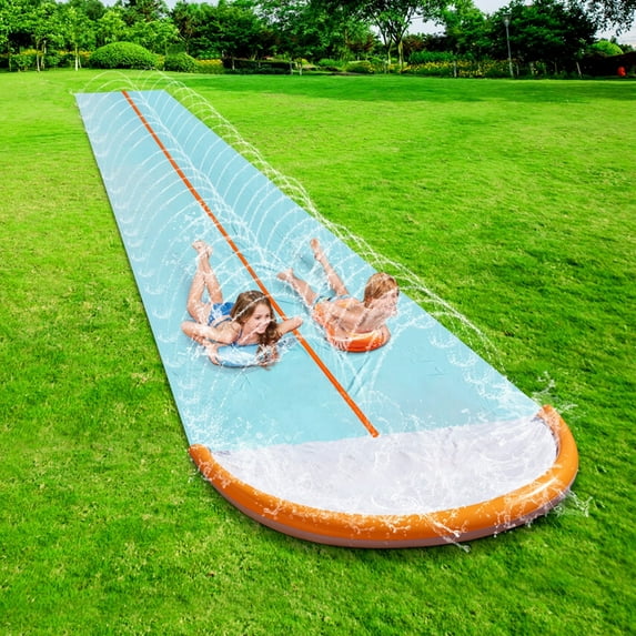 SYNCFUN 32.5ft Extra Long Water Slide and 2 Inflatable Boards, Water ...