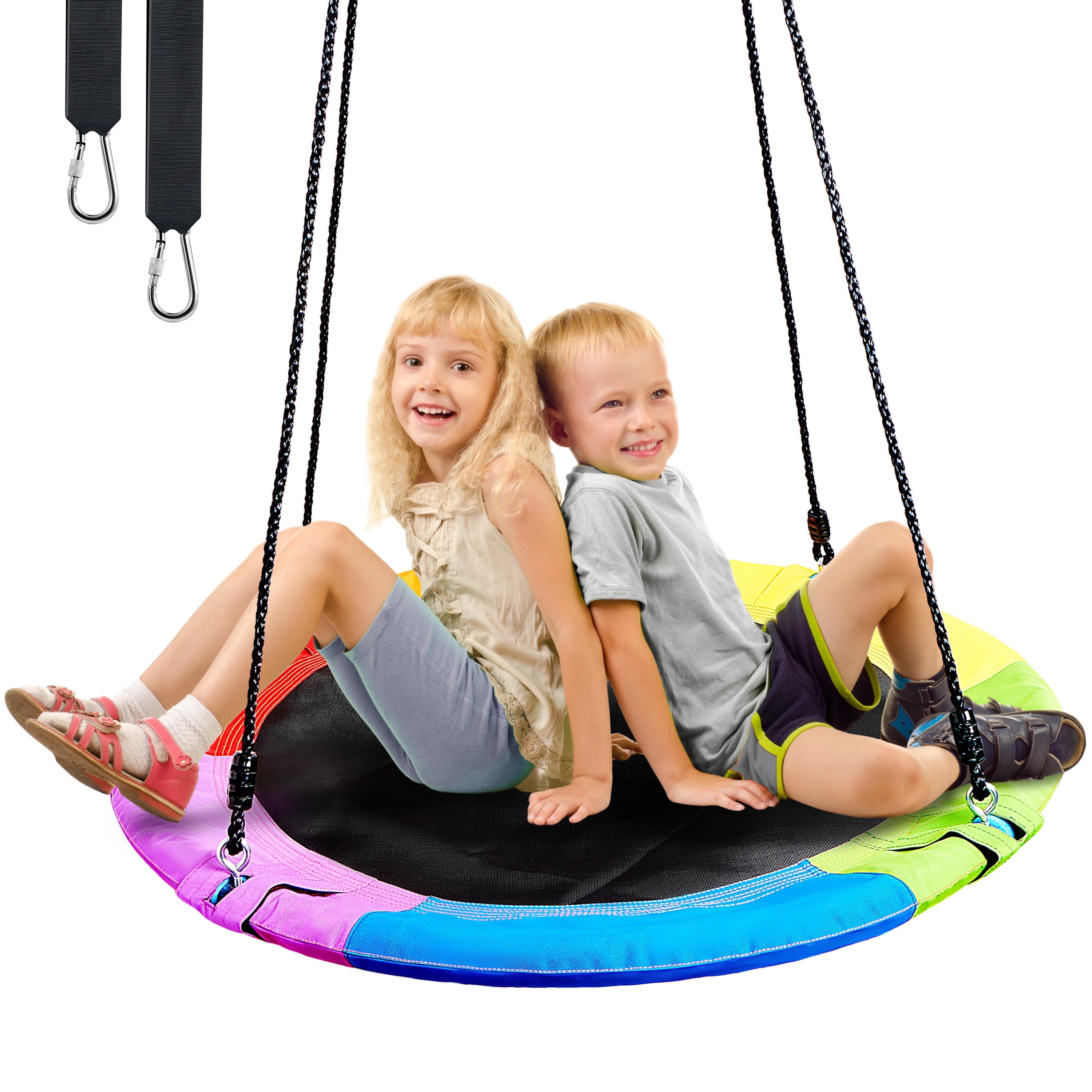 "SYNCFUN 40"" Saucer Tree Swing Set for Kids, 900D Oxford Fabric ...
