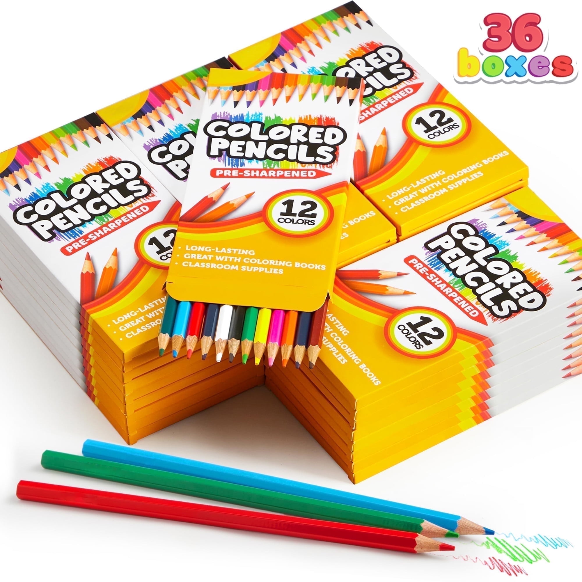 SYNCFUN 432-Piece Bulk Colored Pencils 12 Colors ,Pack of 36 Set for ...