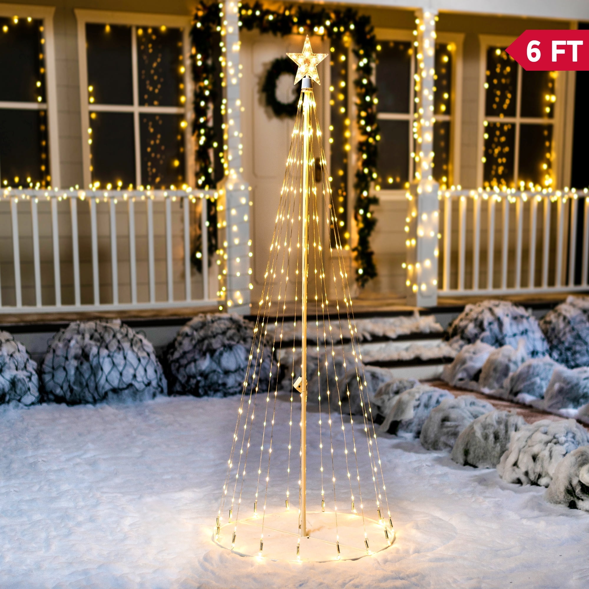 Joyfy 6 FT Animated Cone Tree Yard Light Christmas Decoration Outdoor ...