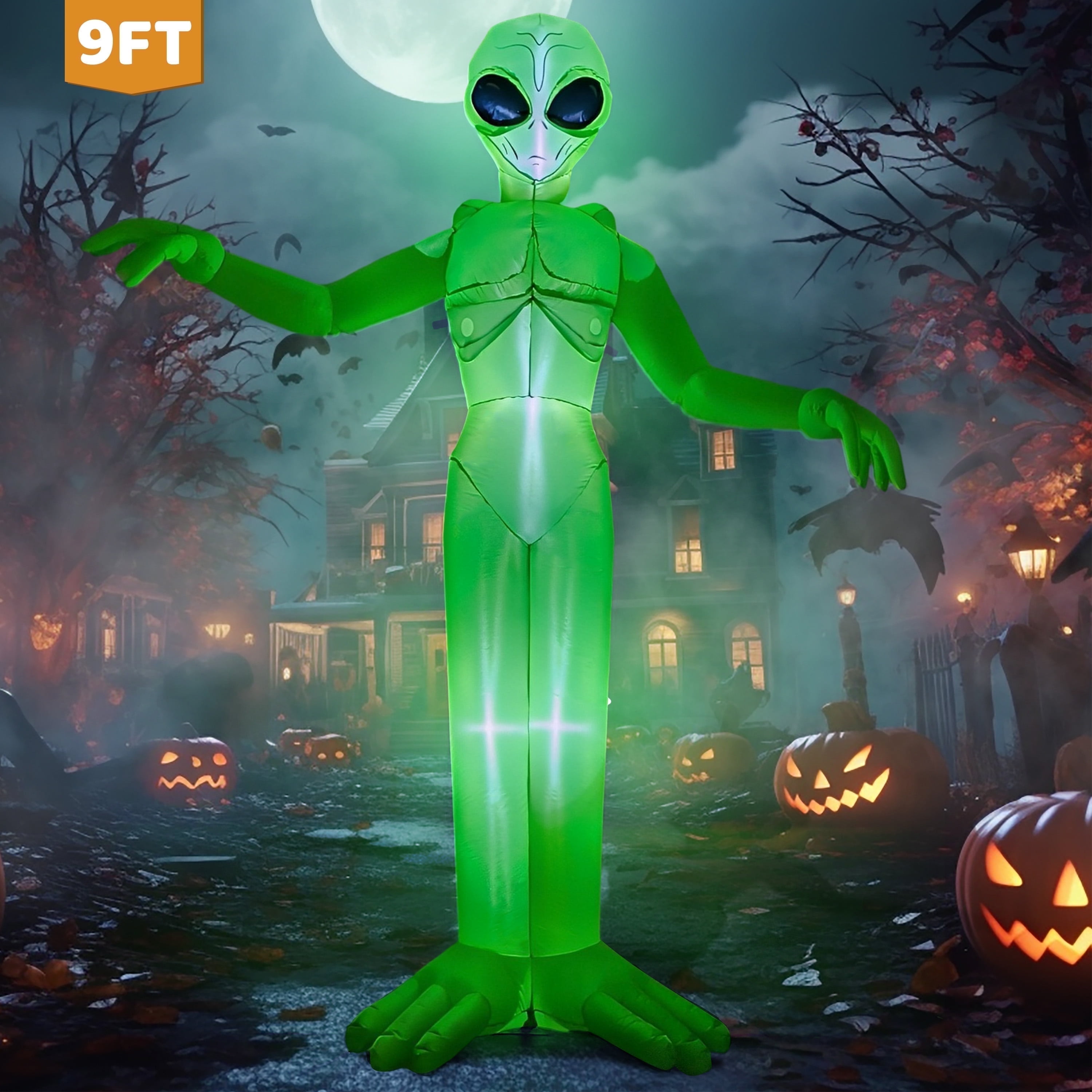 Syncfun 9 FT Tall, Huge Blow Up Alien Halloween Decoration with LEDs ...