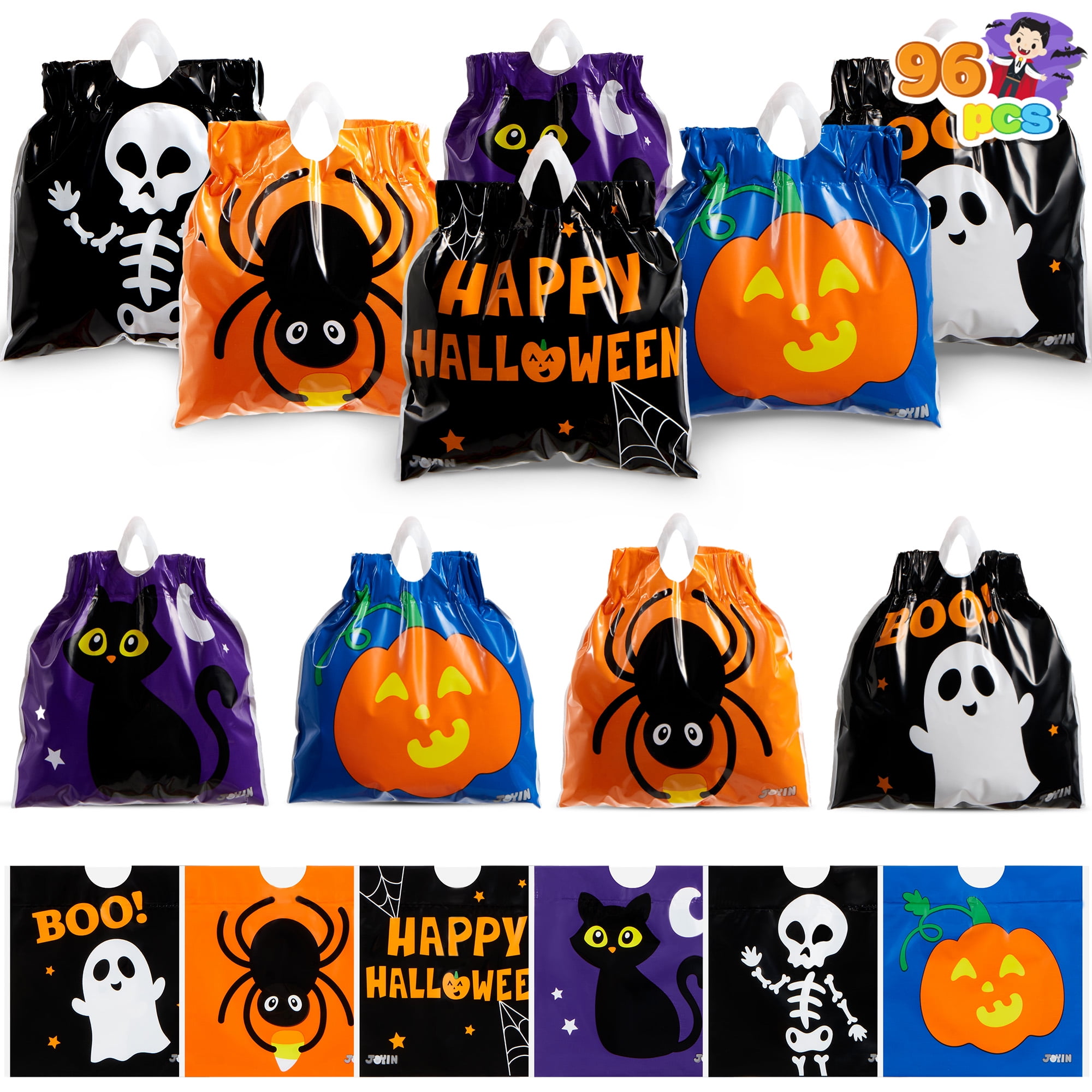 SYNCFUN 96Pcs Treat Bags, Small Drawstring Candy Bags Trick or Treat Bags Gift Bags, Kids ...