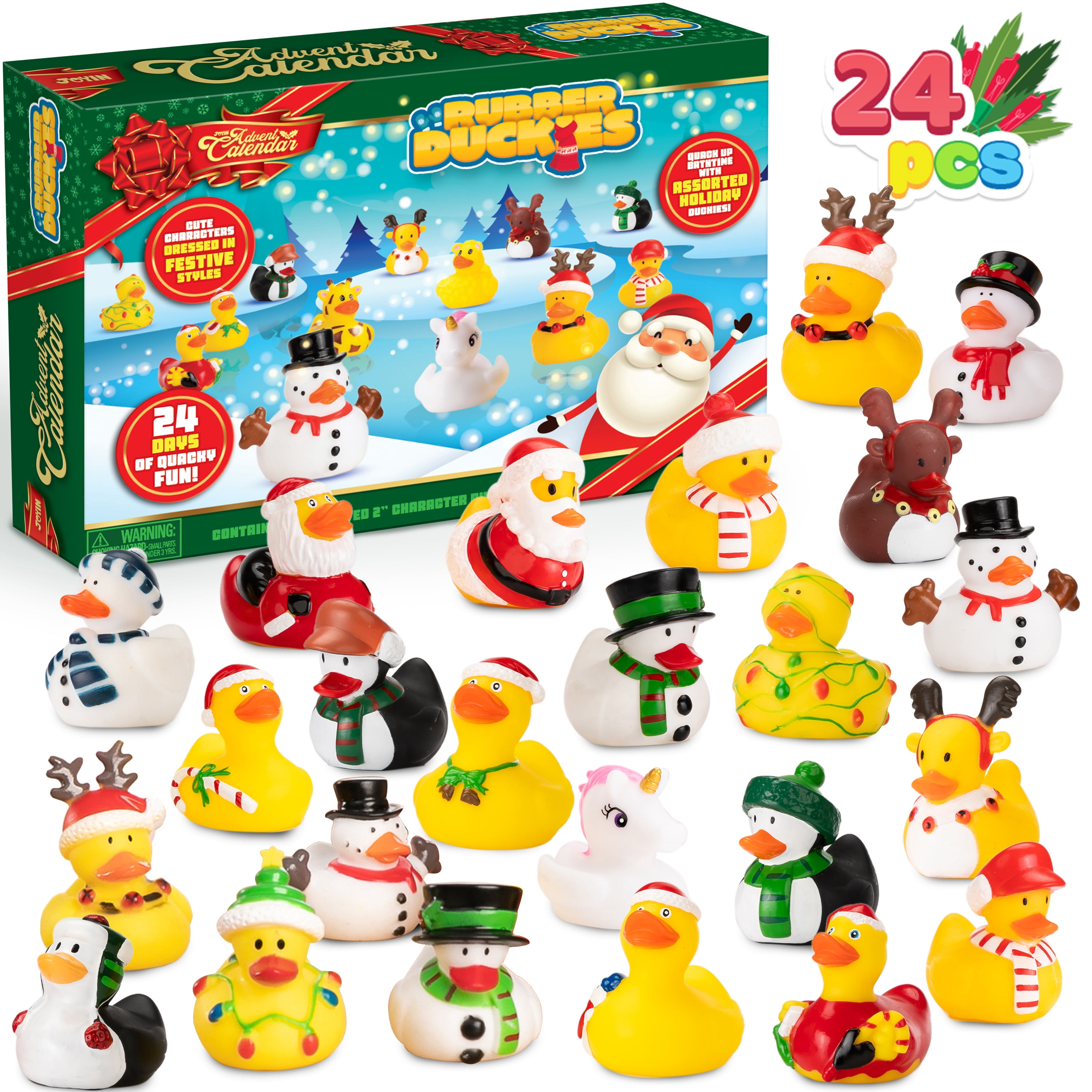 SYNCFUN Christmas 24 Days Advent Calendar 2024 with 24 Rubber Ducks for ...