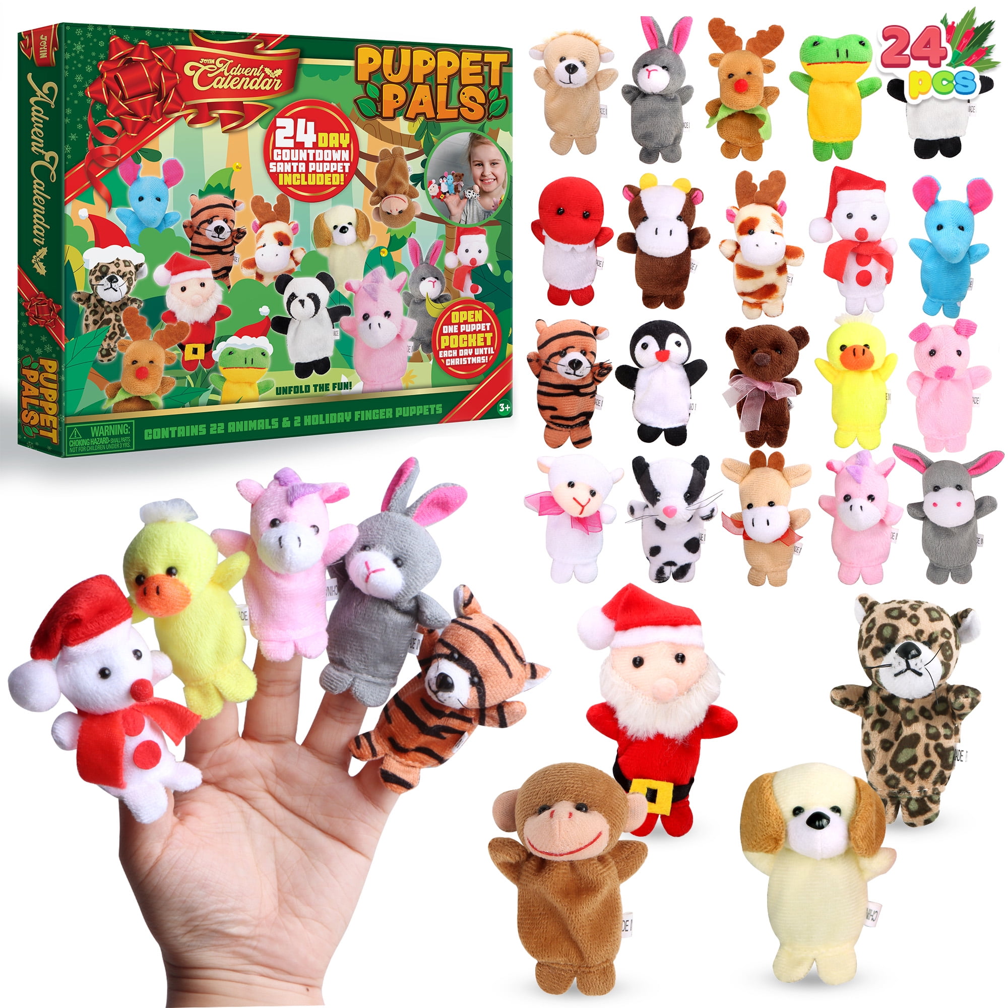 SYNCFUN Christmas Advent Calendar 2024 with Finger Puppets, 24 Days ...
