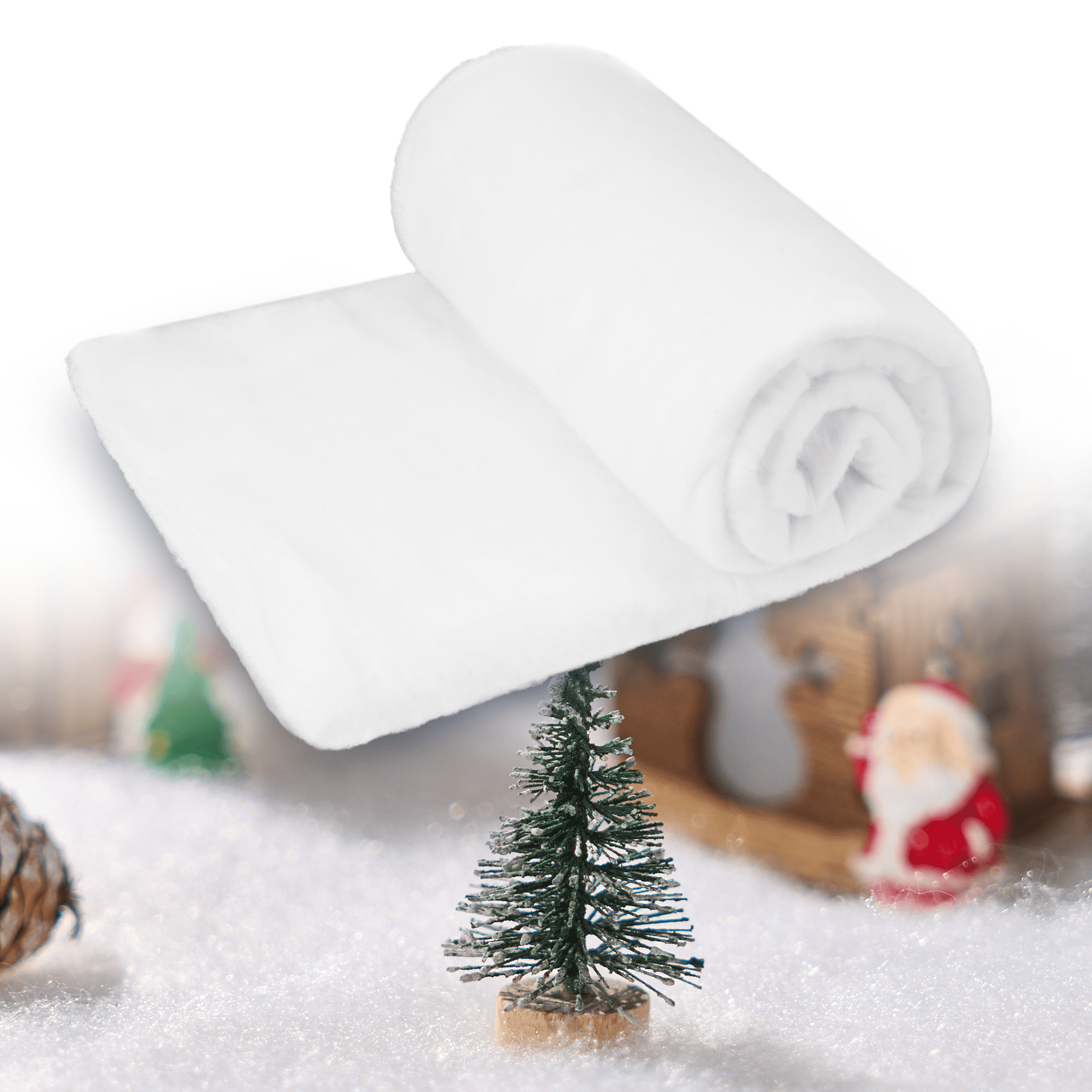 SYNCFUN Christmas Snow Blanket Roll (3x8 Ft) Soft Thick Artificial Snow ...