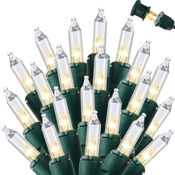 XINDUO-2Pack 50-Count Warm White Christmas Lights, 13FT Incandescent ...