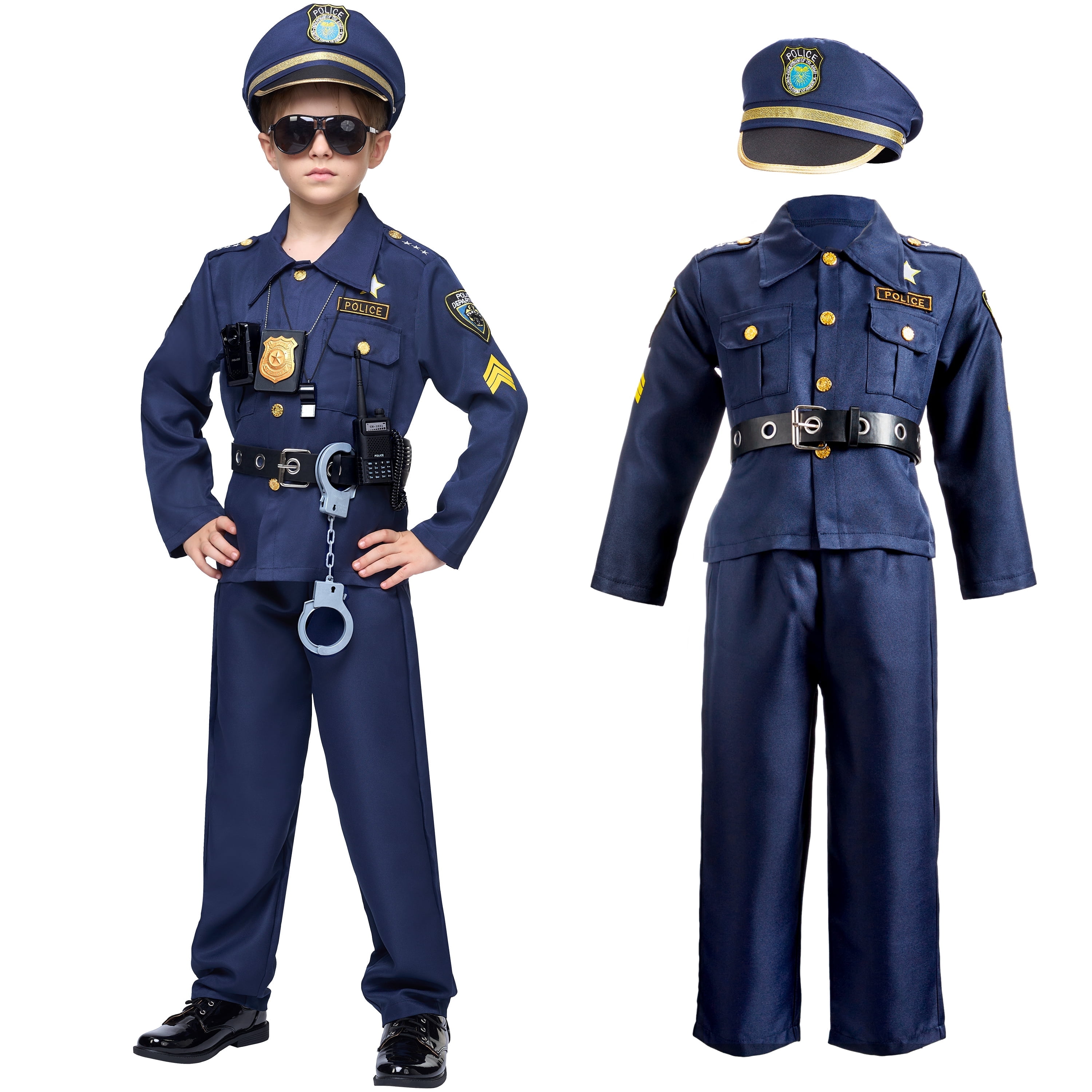 SYNCFUN Children's Police Officer Costume Set, Cop Dress Up Kit for ...