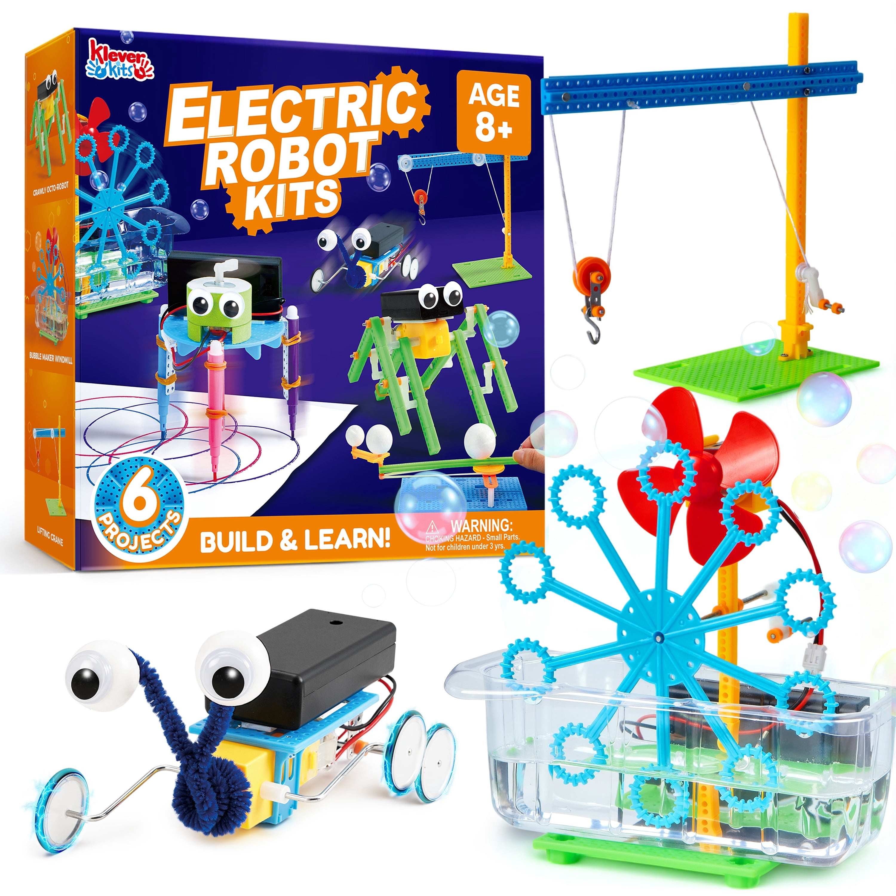Klever Kits Science Kits 6 in 1 Electric Robot Building Kit STEM ...