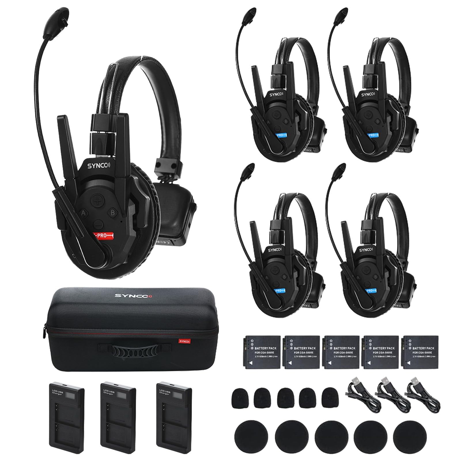 SYNCO XTalk XPro5 XPro X5 2.4GHz Wireless Headset Communication System ...